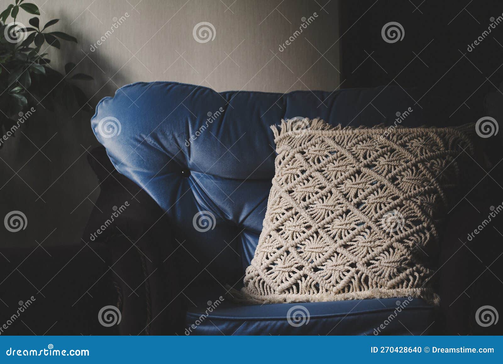 Macrame cushion stock photo. Image of food, together - 270428640