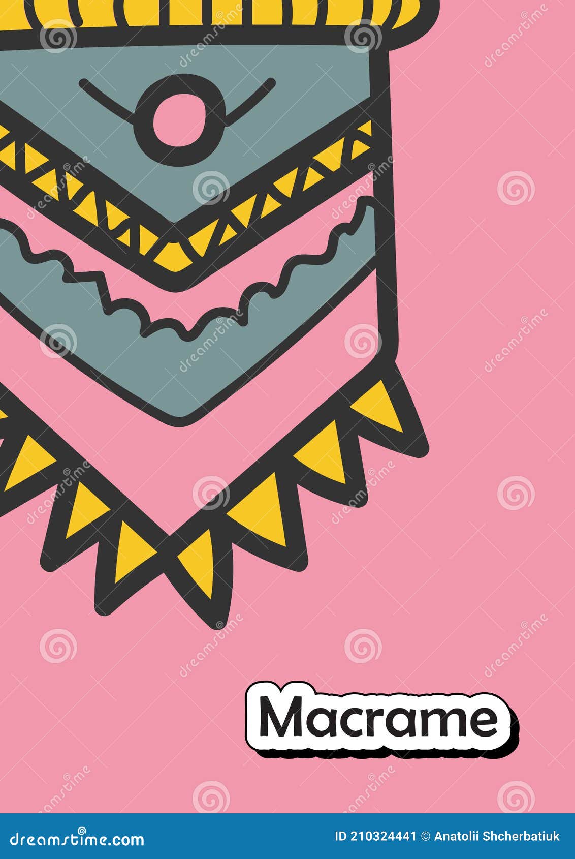 Macrame hobby brochure stock vector. Illustration of craft - 210324441