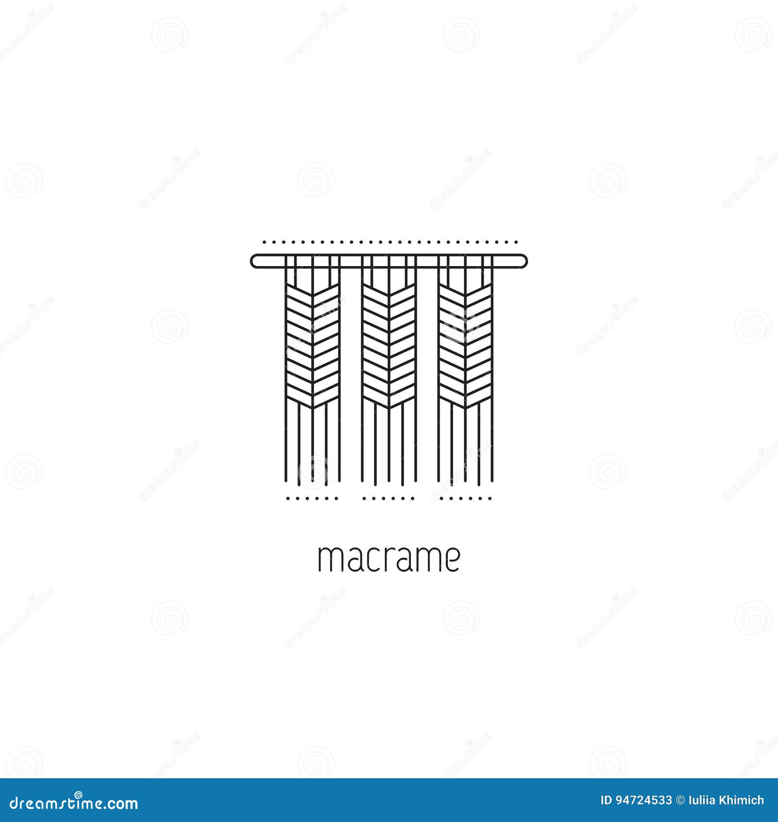 Macrame line icon stock vector. Illustration of handmade - 94724533