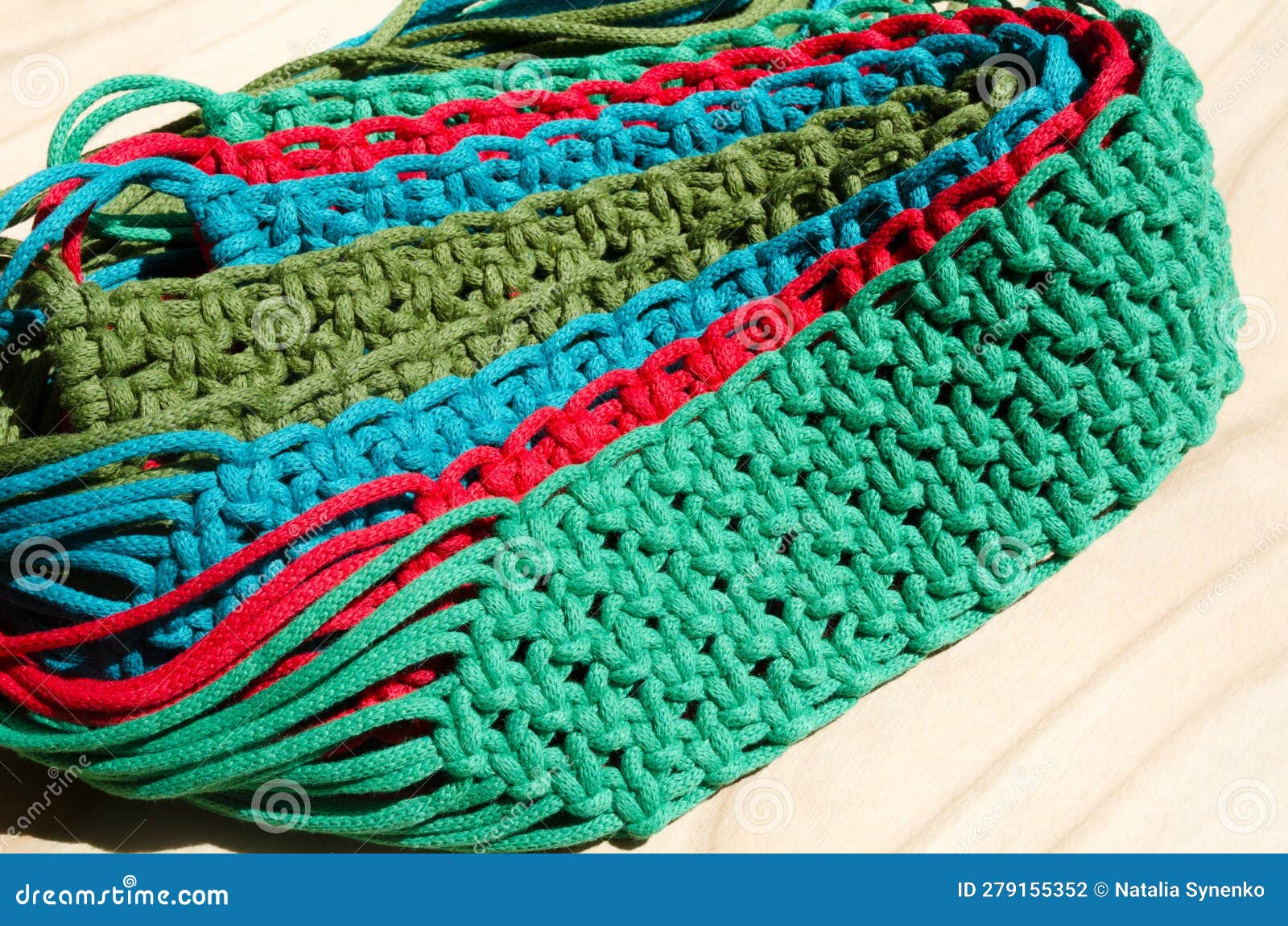Macrame, a Square Knot of Multi-colored Threads Stock Photo - Image of ...