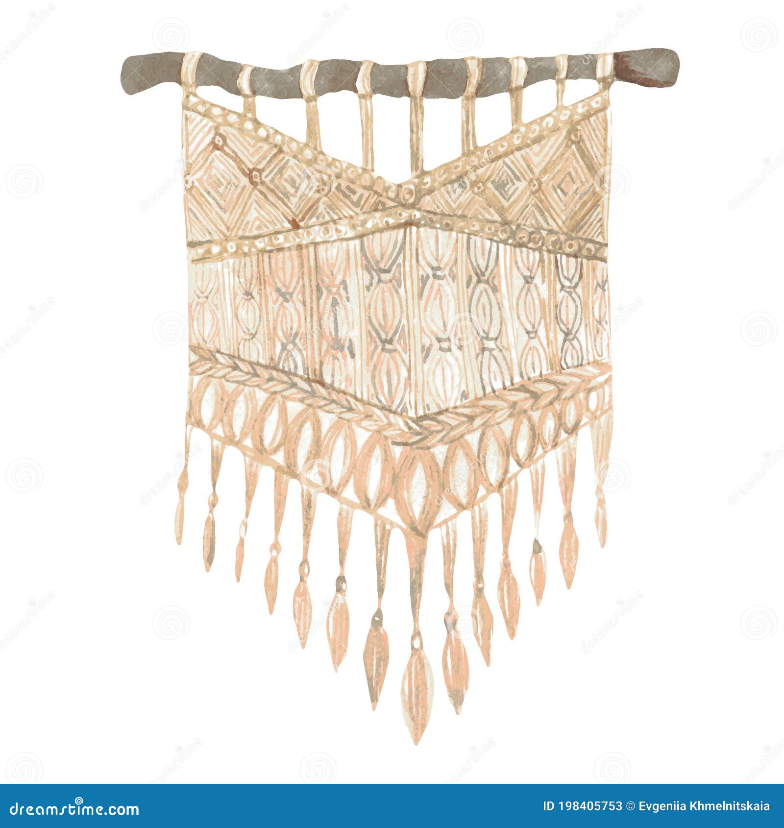 Macrame Wall Art Decor Home Decor Element Vector Stock Illustration ...