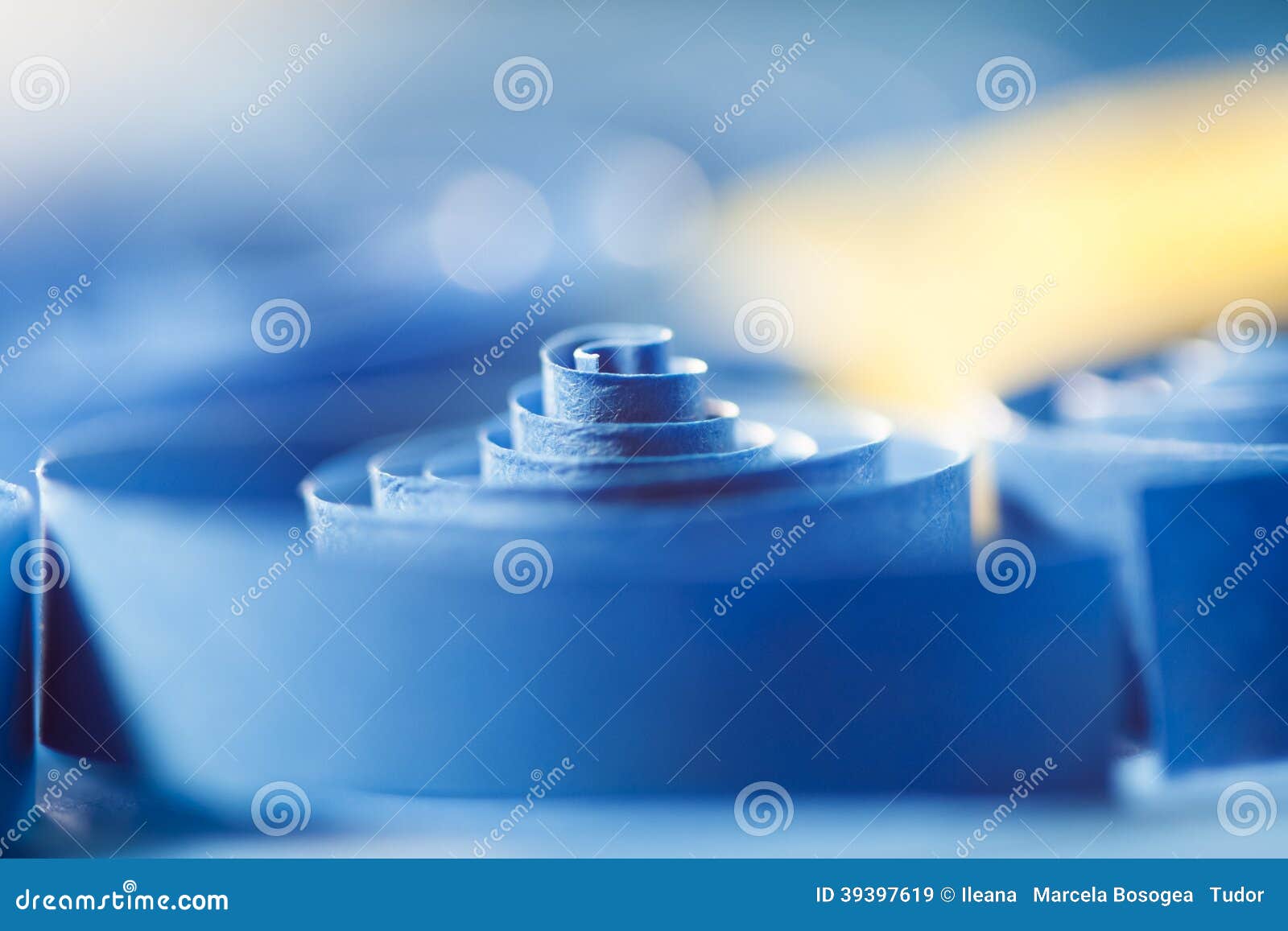 Macro, Abstract, Background Picture of Blue Paper Spirals on Paper ...