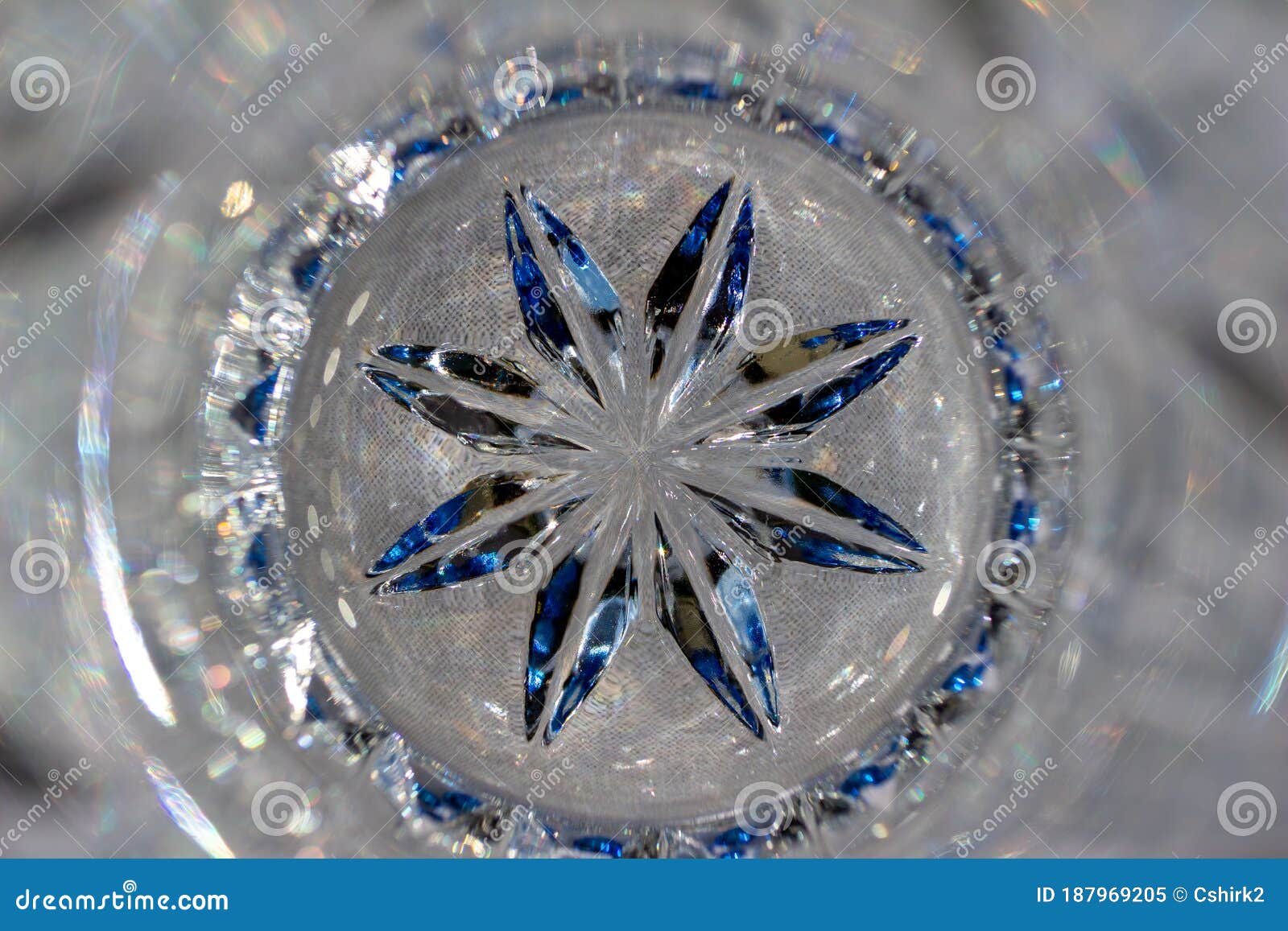 Macro Abstract Texture of Sparkling Lead Crystal Glass with a Starburst ...