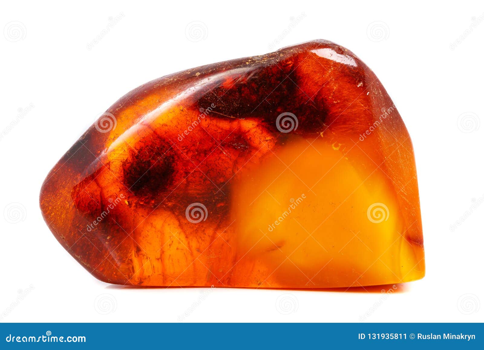 Macro Amber Mineral Stone on White Background Stock Image - Image of ...