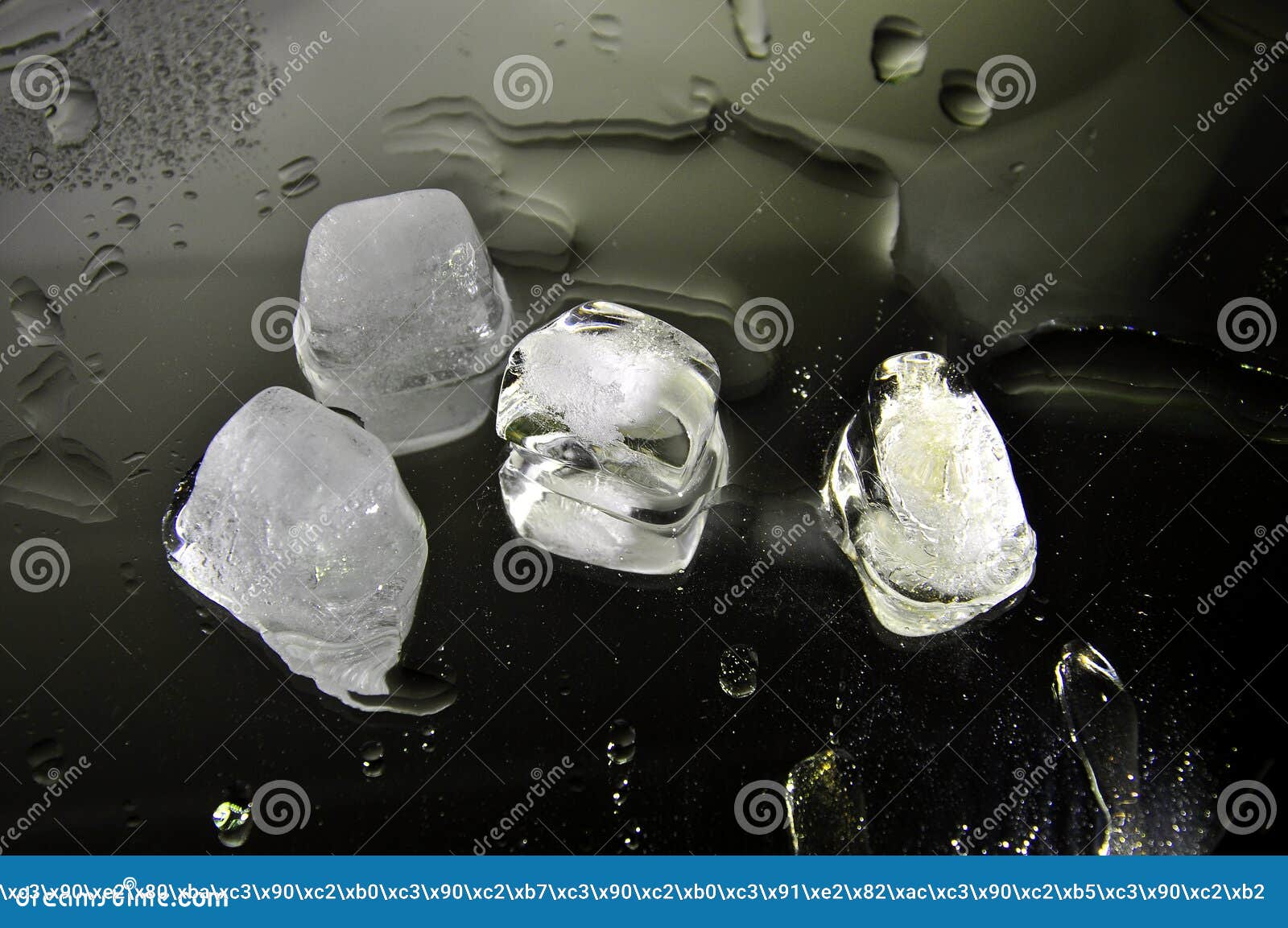 Macro Art Abstract Design. Ice Cubes on a Mirror Surface Stock Photo ...