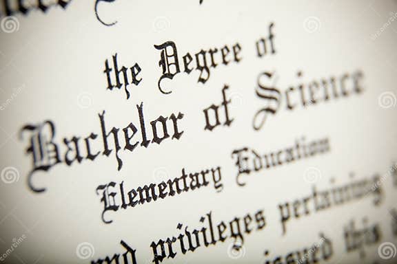 A Macro of a Bachelor of Science Degree Stock Image - Image of achieve ...