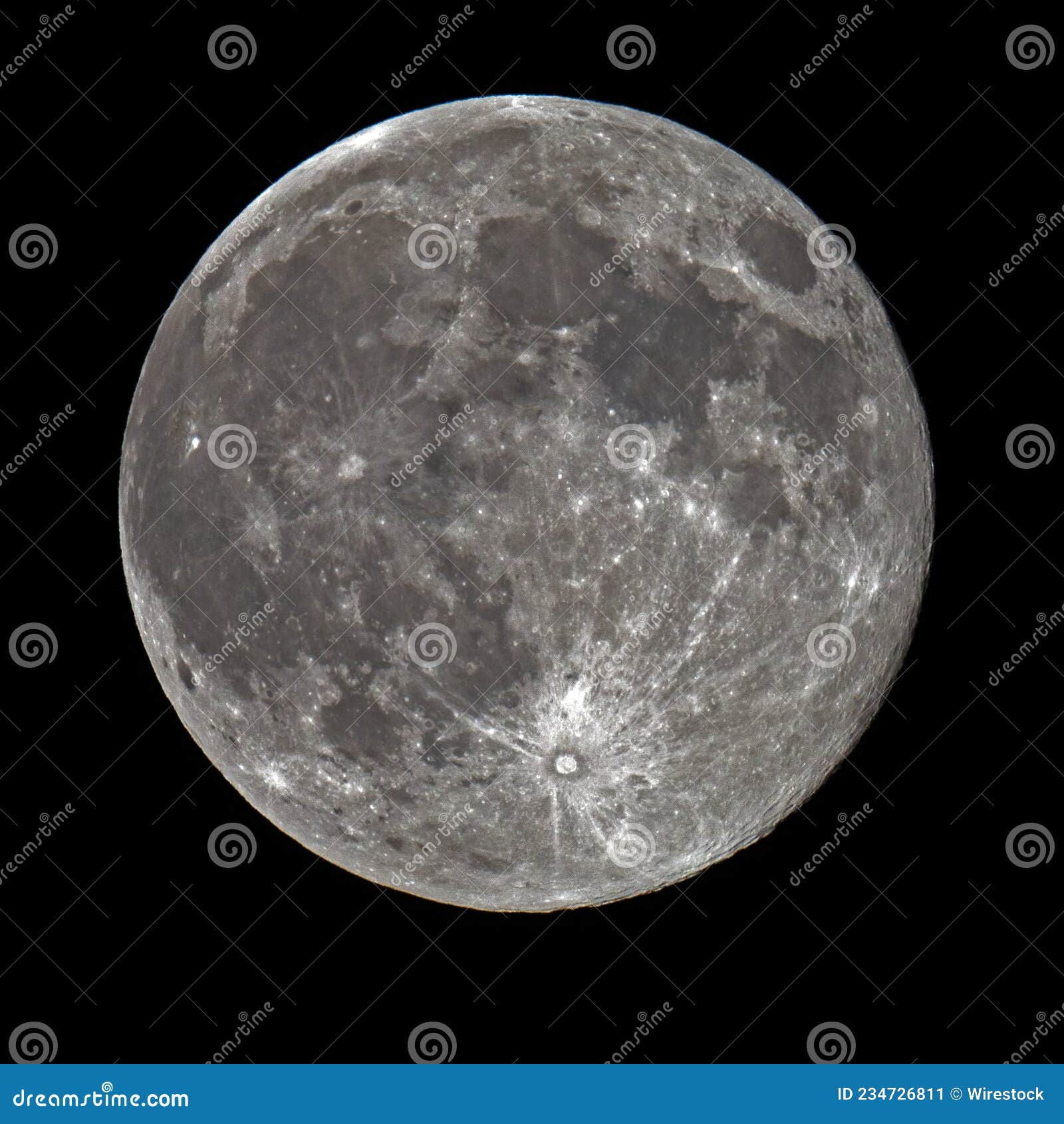 Macro Beautiful Shot of the Pale Grey Moon Isolated on a Dark Black ...