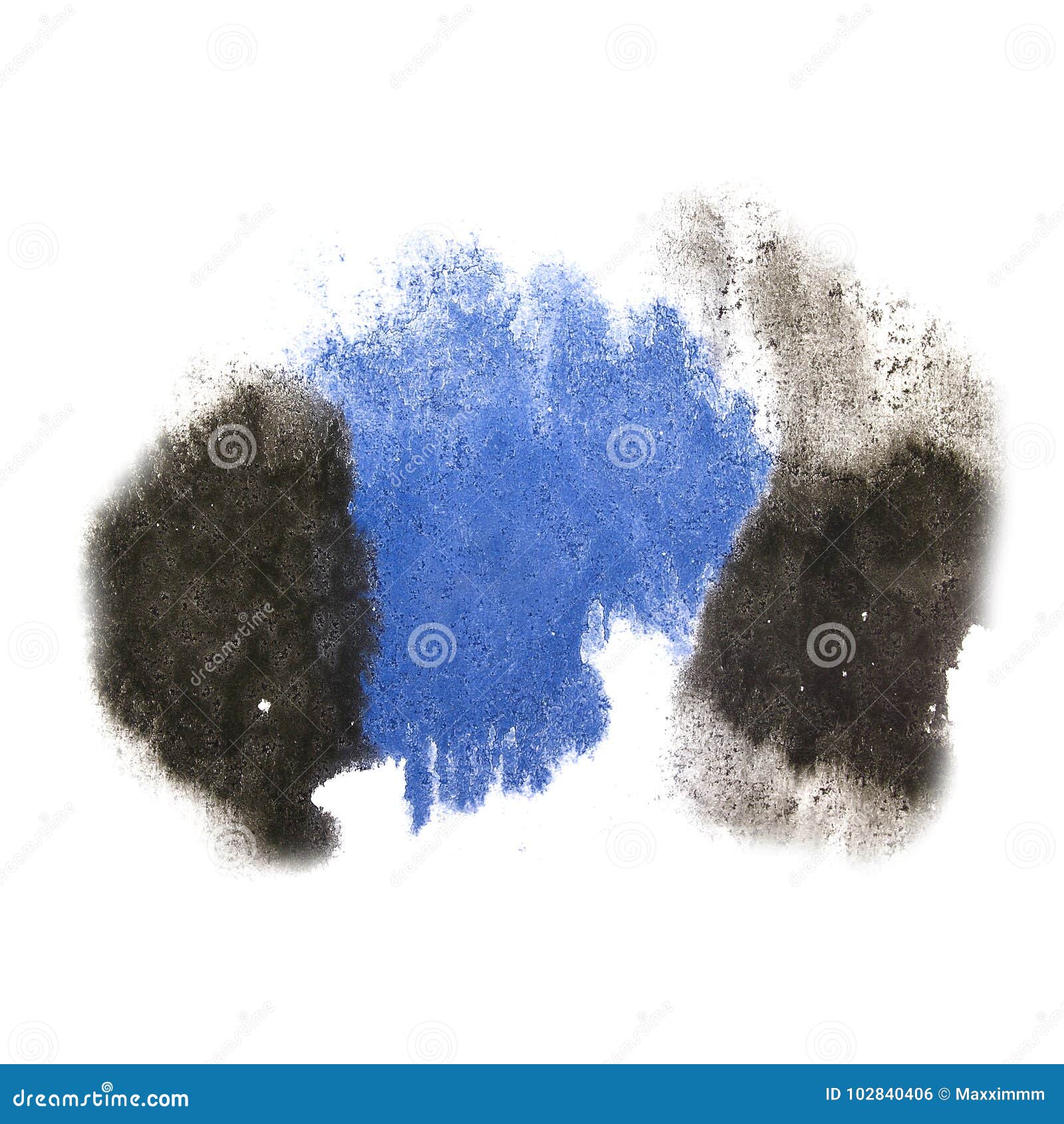 Macro Black, Dark Blue Spot Blotch Texture Isolated on a White B Stock ...