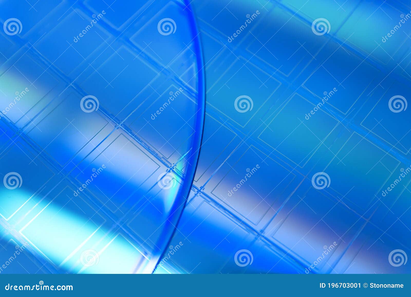 Macro of Blue Silicon Wafer with Microchips Stock Image - Image of ...