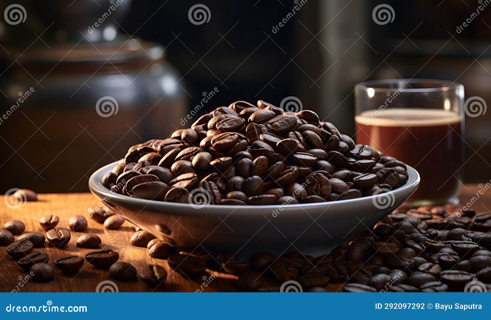 Macro of a Bowl of Coffee Beans, Ai Generative Stock Illustration ...