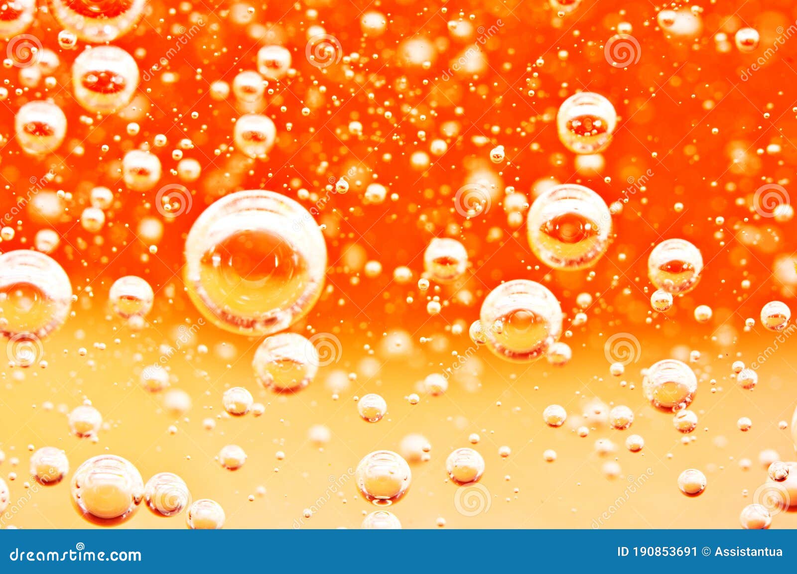 Macro Bubbles of Oxygen in the Blood. Red-orange Liquid Stock Image ...
