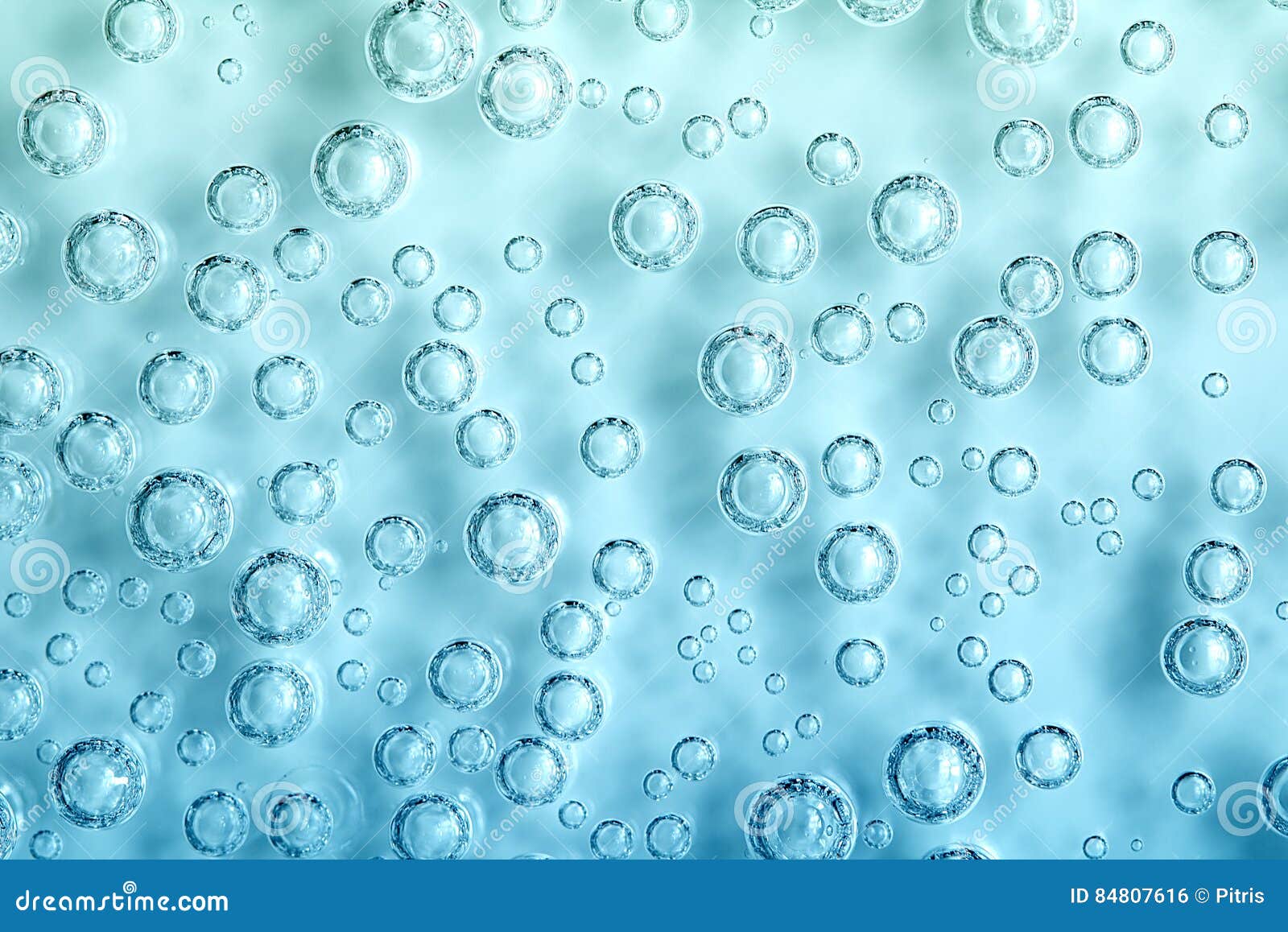 Macro Carbon Dioxide CO2 Bubbles in Water on a Blue Background Stock ...