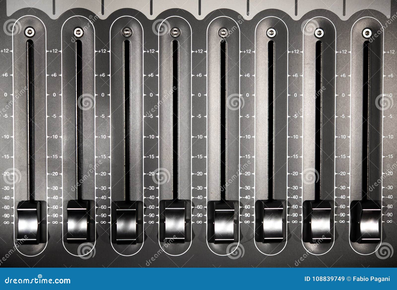 Volume Level Slider Controls Detail on Recording Audio Mixer Stock ... Volume Level Slider Controls Detail on Recording Audio Mixer Stock ...