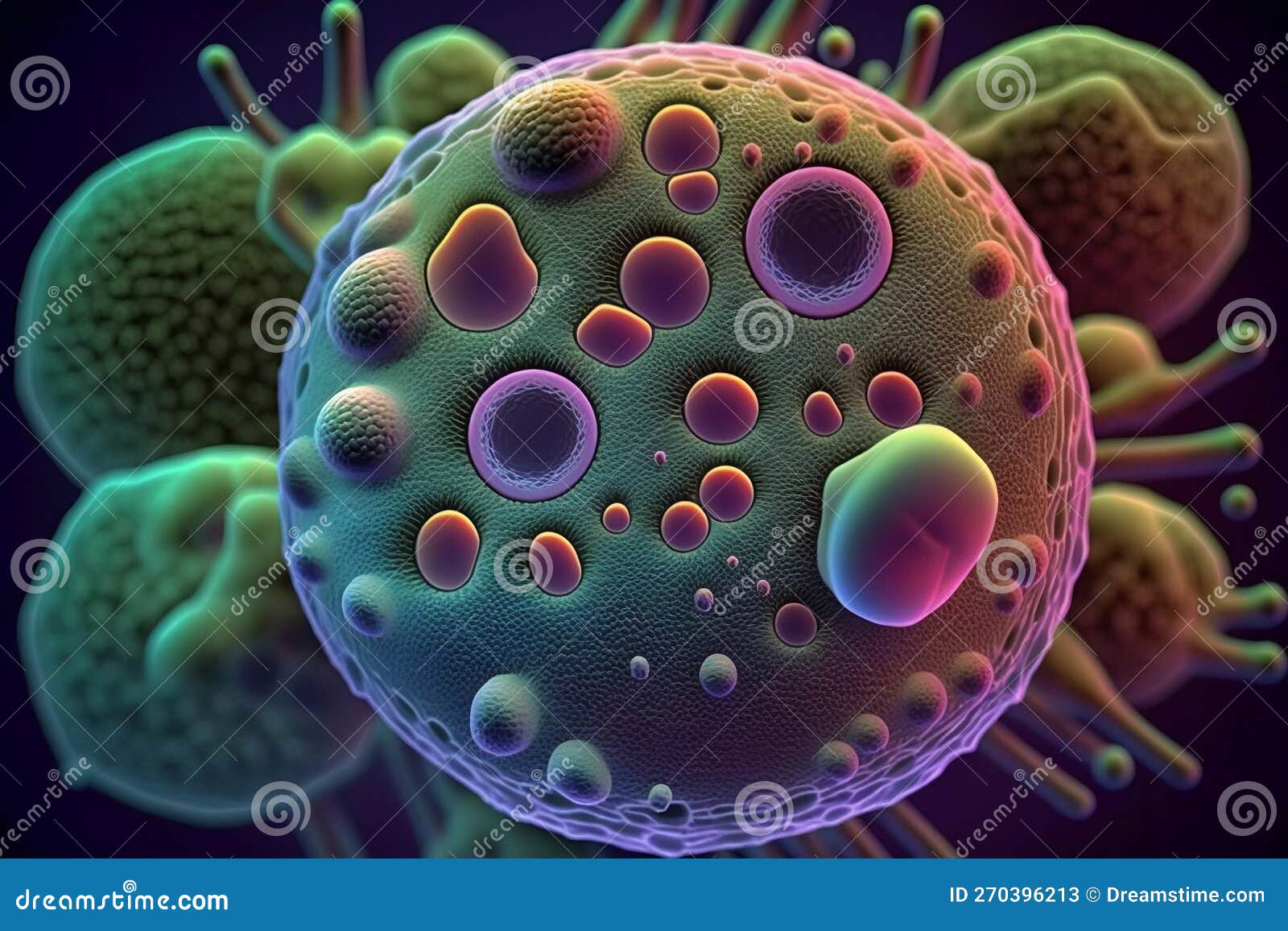 Macro Close-up of Bacteria Under Microscope Medical Concept.. Ai ...