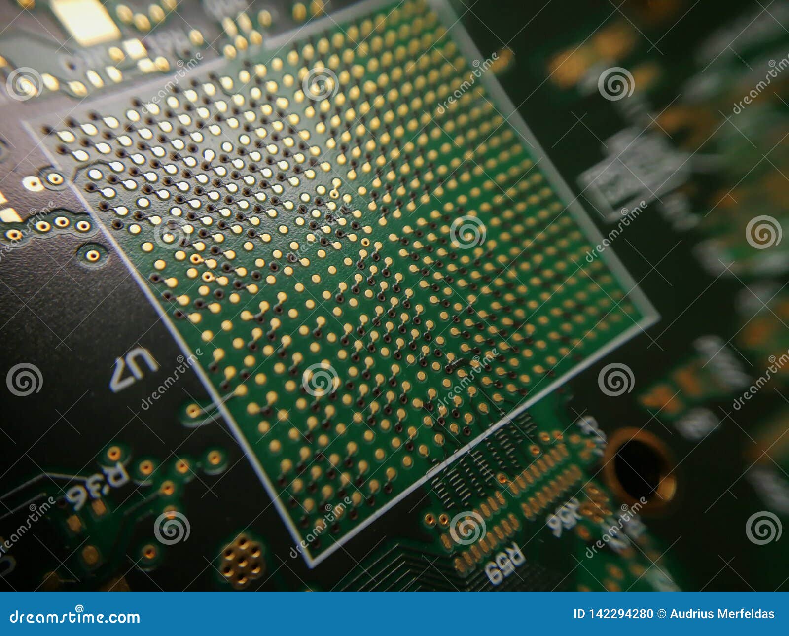 Ball Grid Array BGA Chips Badly Desoldered And Ruined. Consequ Royalty ...