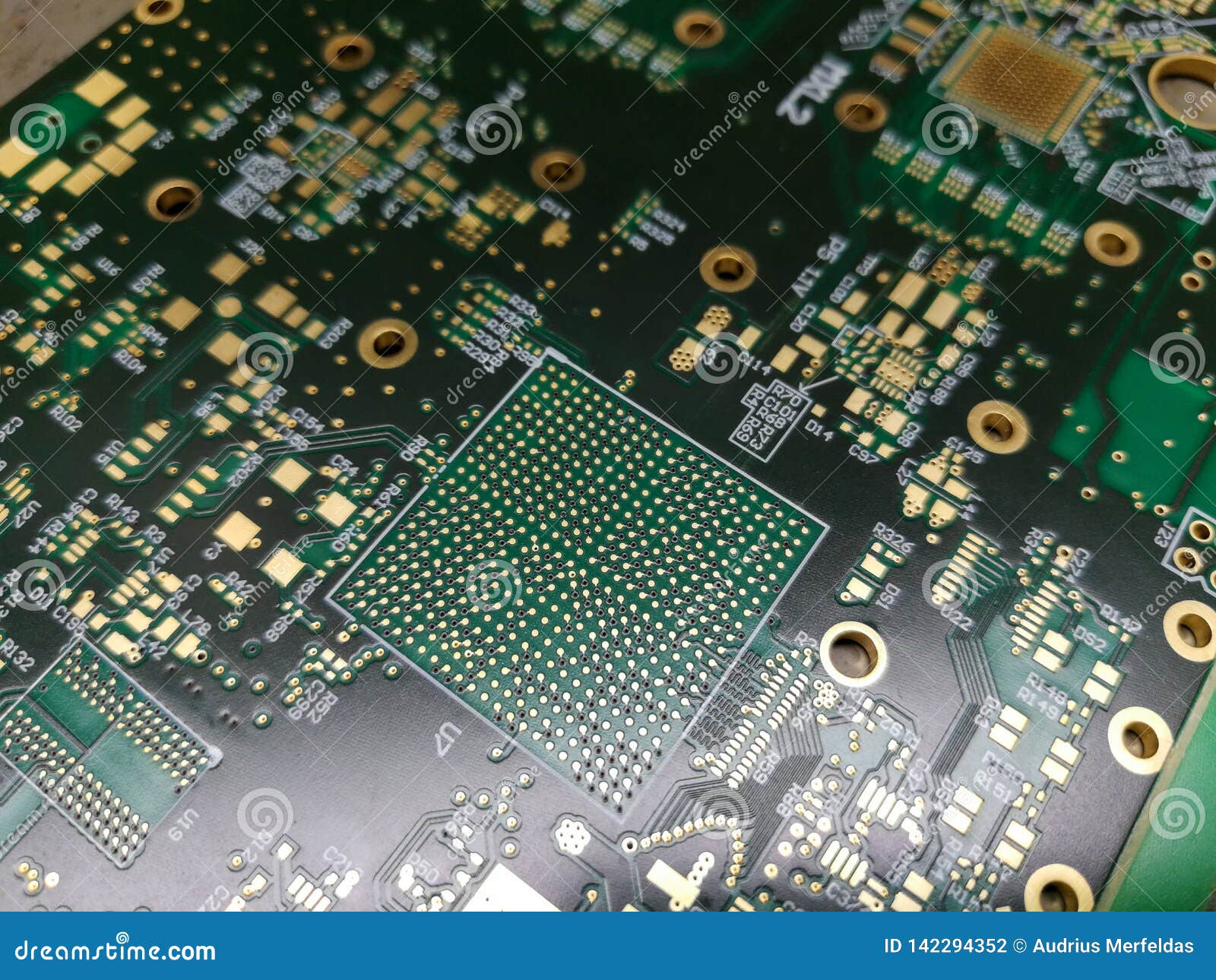 Macro Close Up of PCB BGA Footprint Stock Photo - Image of bubbles ...