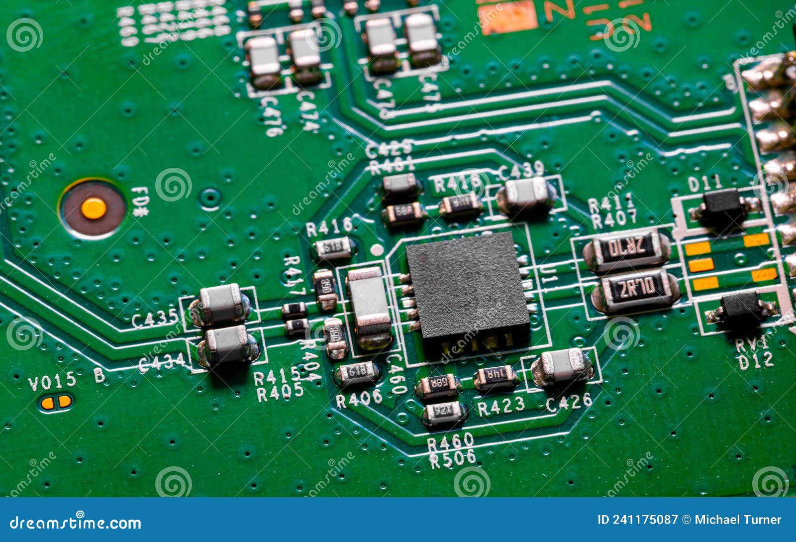 Close Up of Components and Microchips on PC Circuit Board Stock Image ...