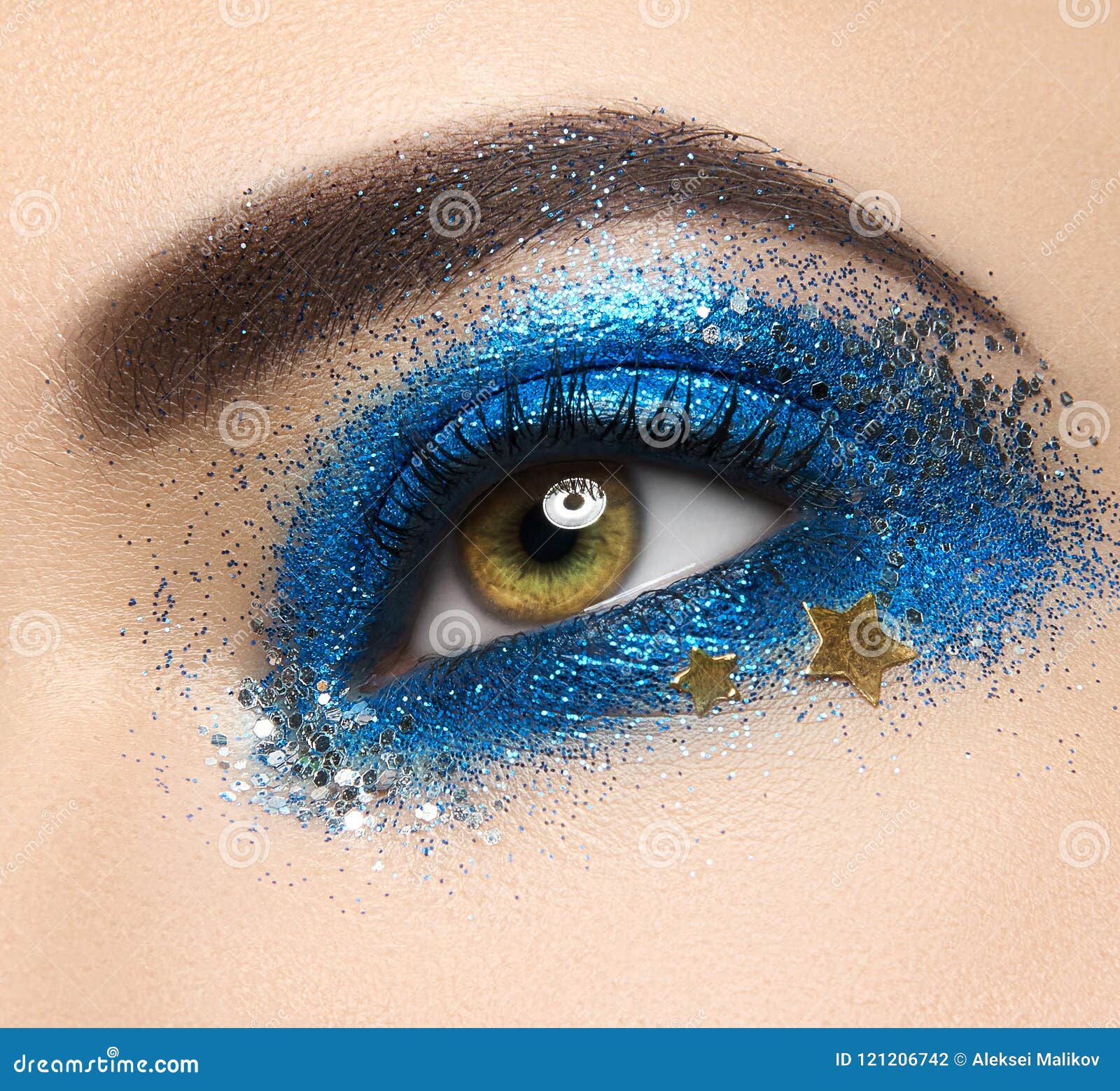 Macro and Close-up Creative Make-up Theme: Beautiful Female Eye Stock ...