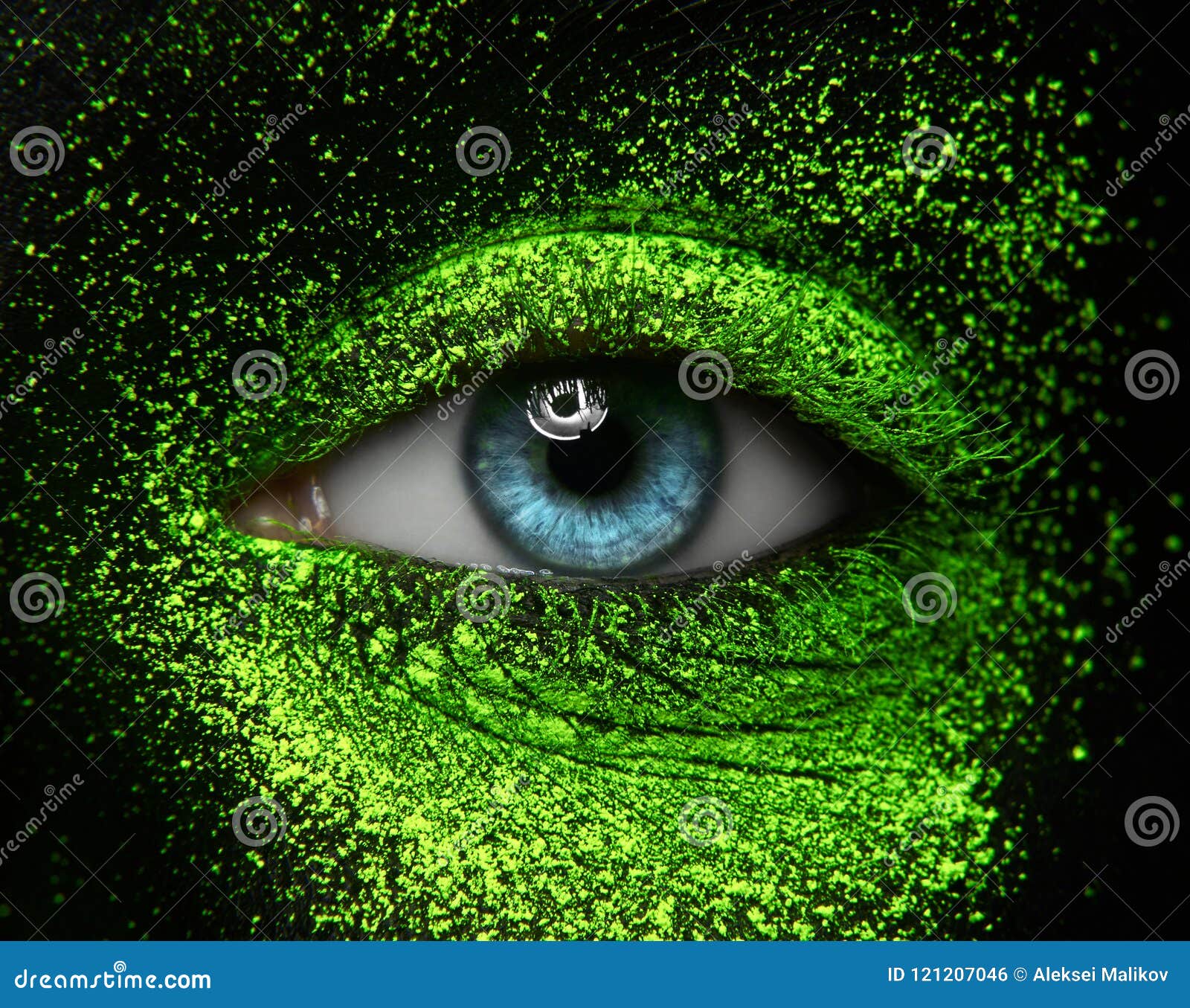 Macro and Close-up Creative Make-up Theme: Beautiful Female Eyes Stock ...