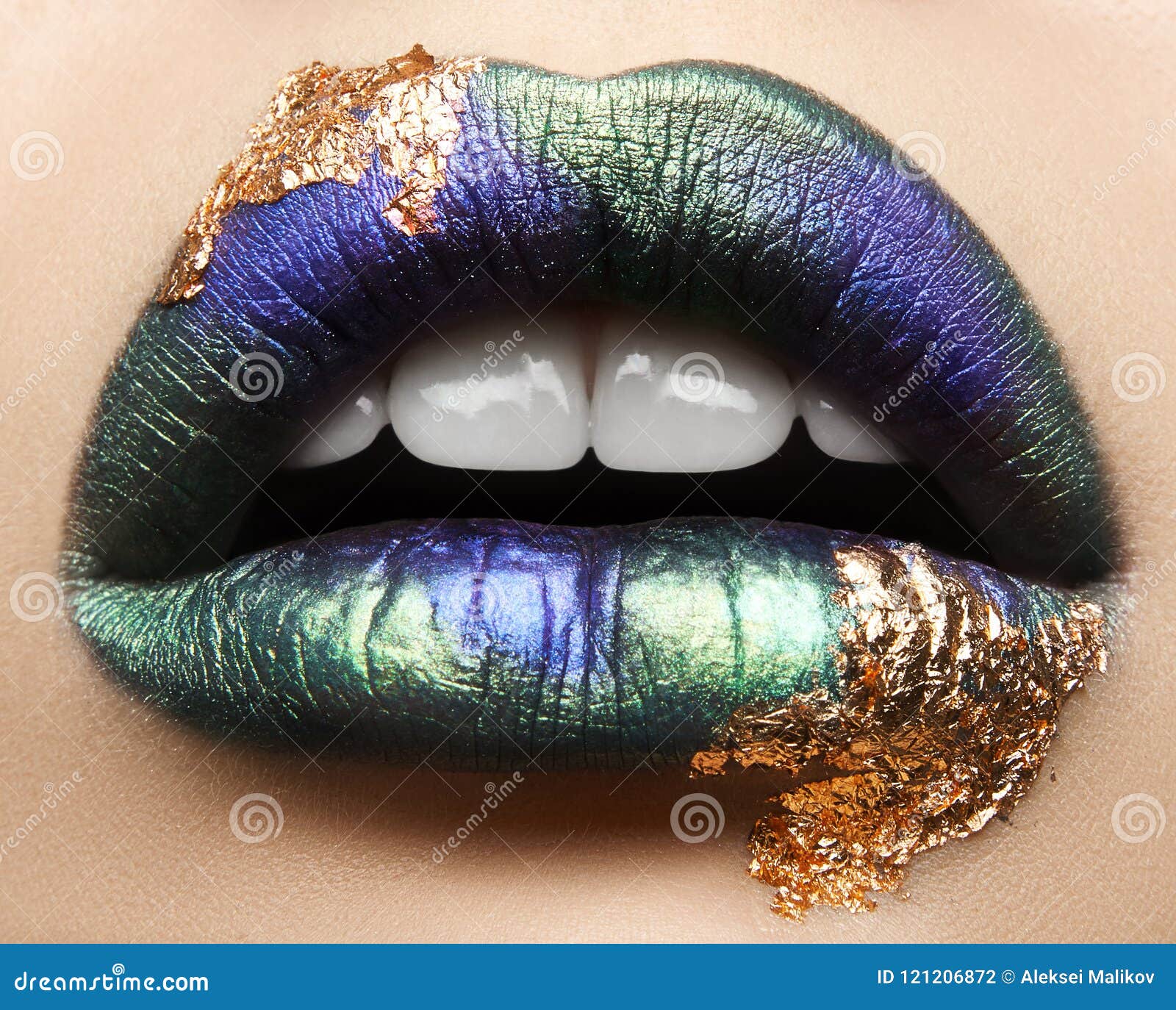 Macro and Close-up Creative Make-up Theme: Beautiful Female Lips Stock ...