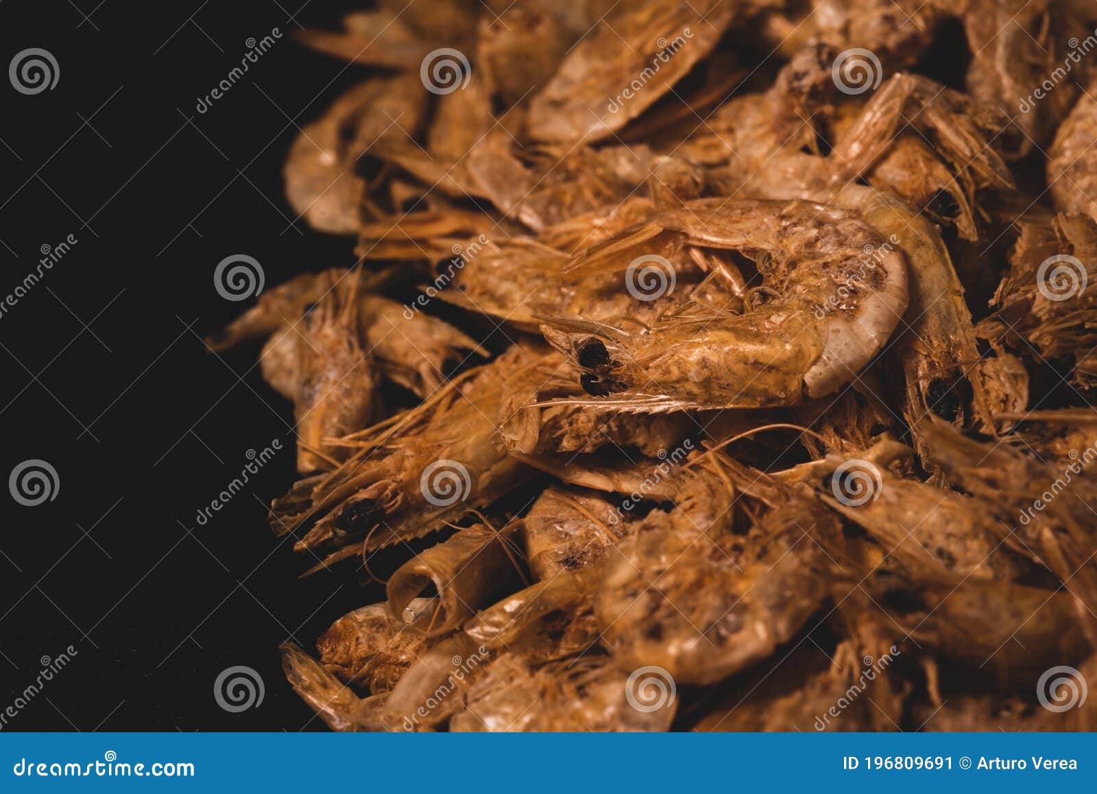 Dry / dehydrated shrimp stock image. Image of asian - 196809691