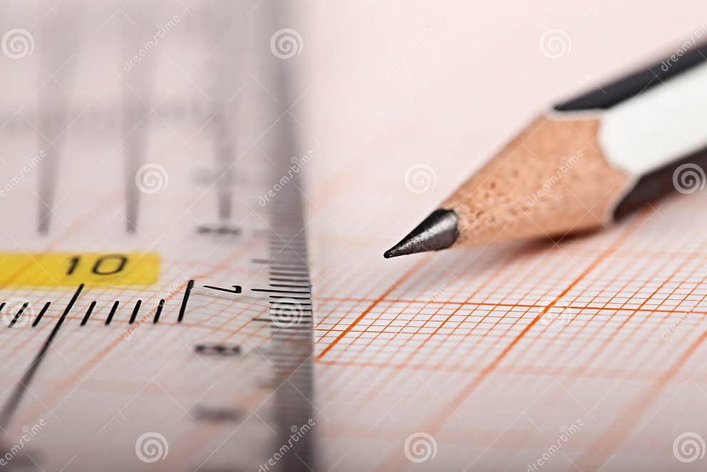 Macro Close Up of Engineering Drawing Equipment Stock Photo - Image of ...