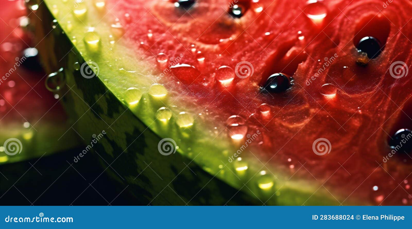 Macro Close Up of Fresh Watermelon. AI Generative Stock Illustration ...