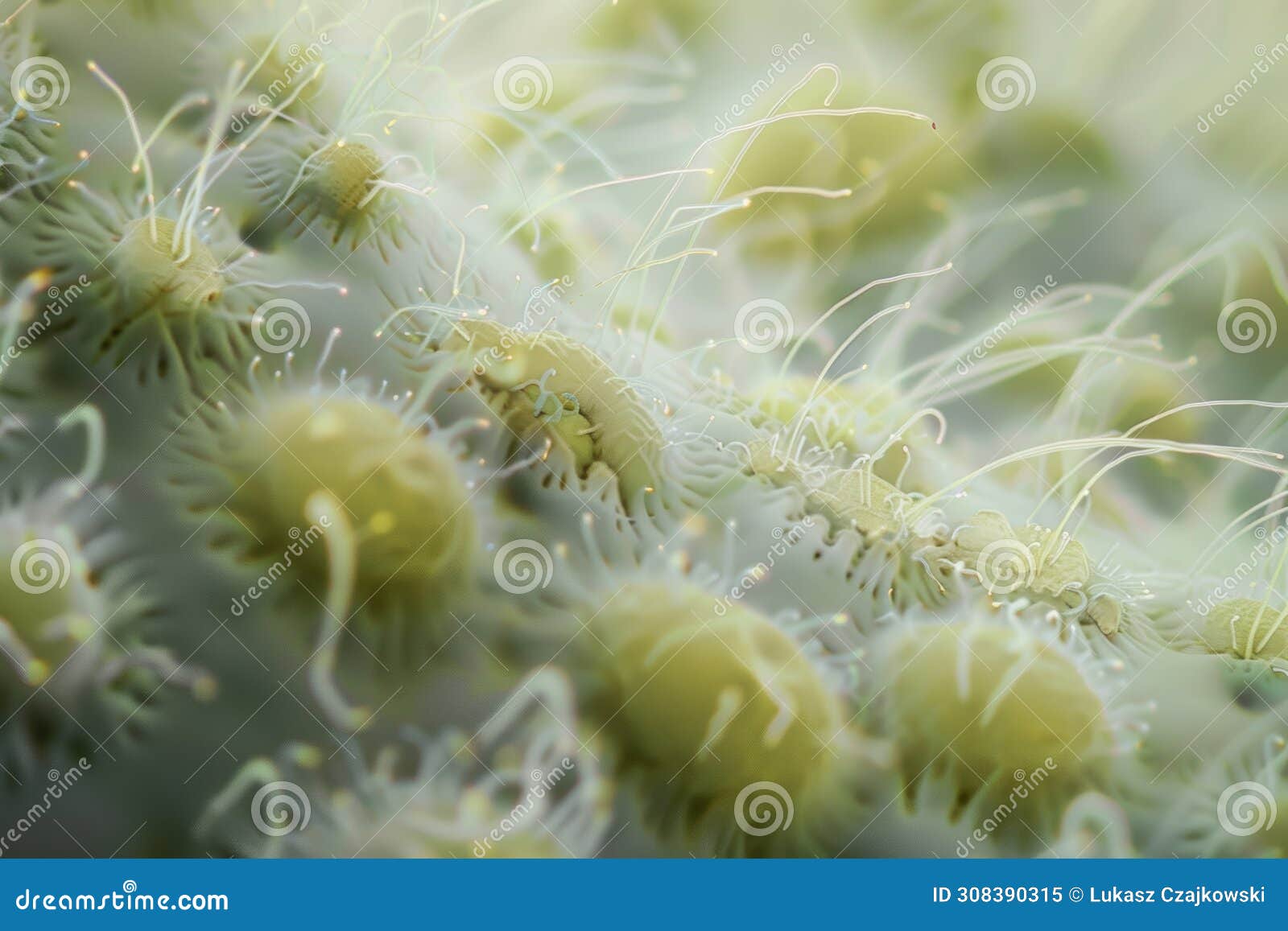 Macro Close-up Group of Germs and Bacteria in Water Disease Medical ...