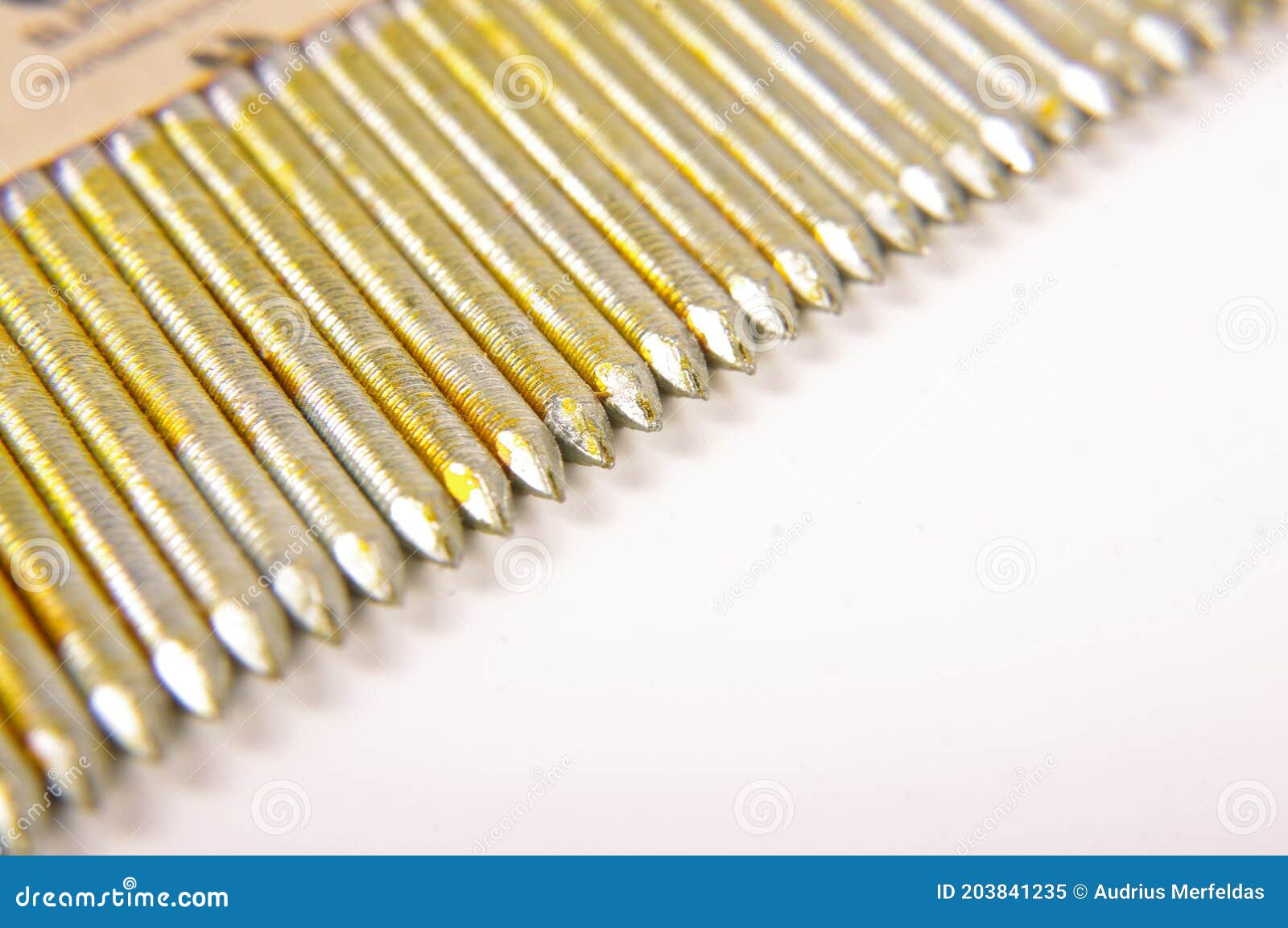 Macro Close Up of Industrial Construction Nails Isolated Stock Image ...