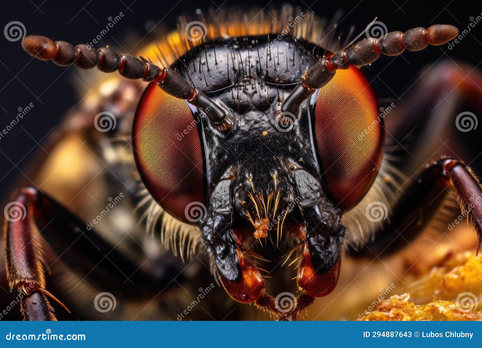Macro Close Up of Insect Head Stock Illustration - Illustration of ...