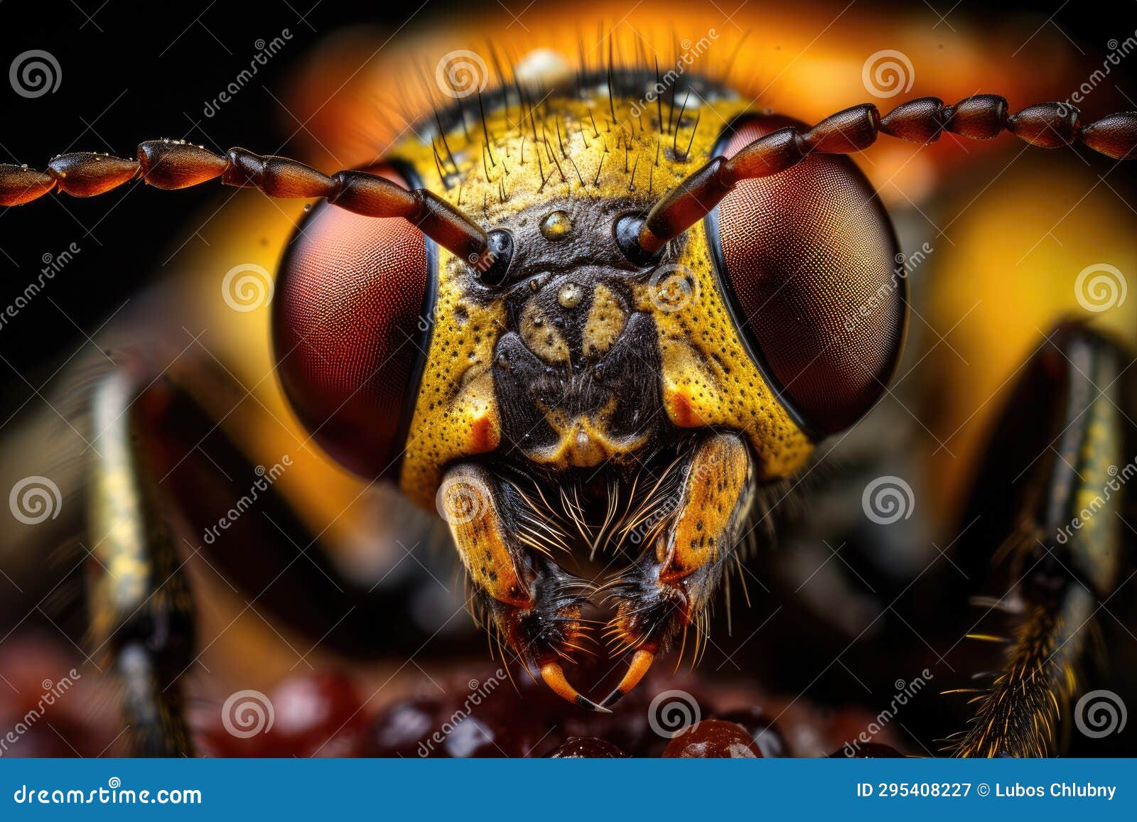 Macro Close Up of Insect Head Stock Illustration - Illustration of life ...