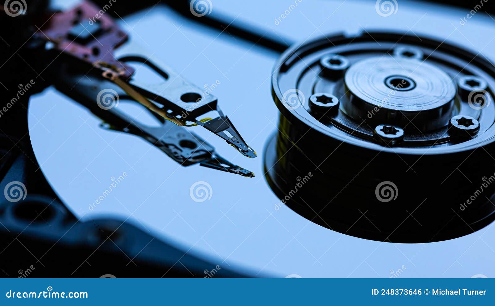 Macro Close Up of Inside of Magnetic Hard Disc Drive Stock Photo ...