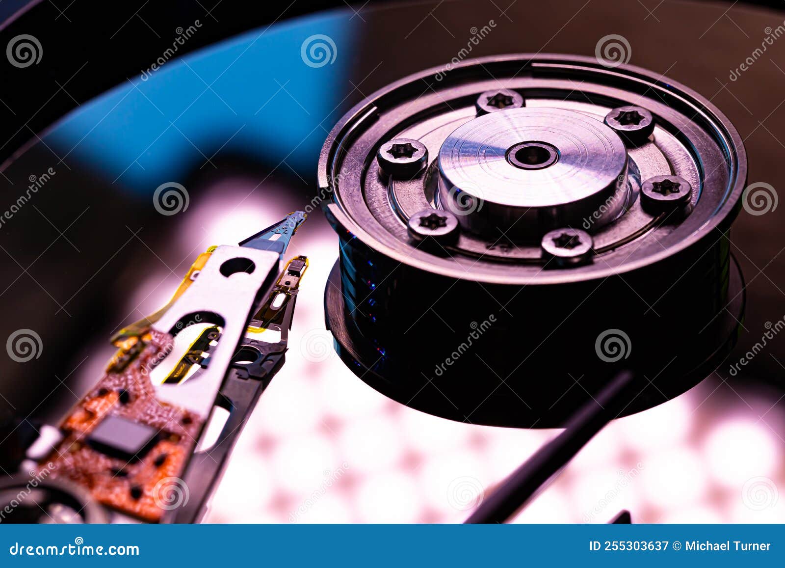 Macro Close Up of Inside of Magnetic Hard Disc Drive Stock Image ...