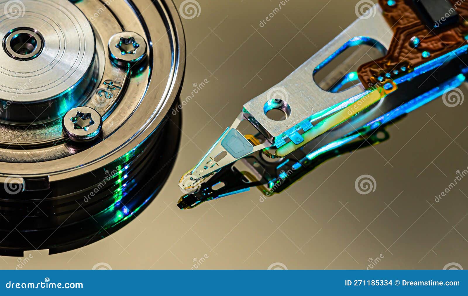Macro Close Up of Inside of Magnetic Hard Disc Drive Stock Photo ...