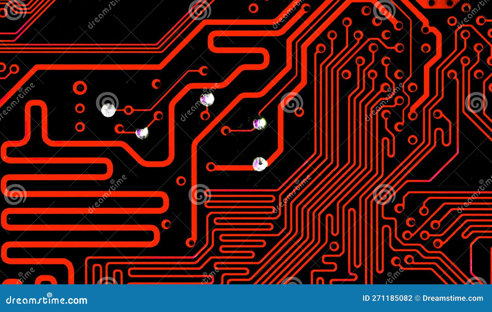 Macro Close Up of Printed Wiring on PC Circuit Board Stock Photo ...