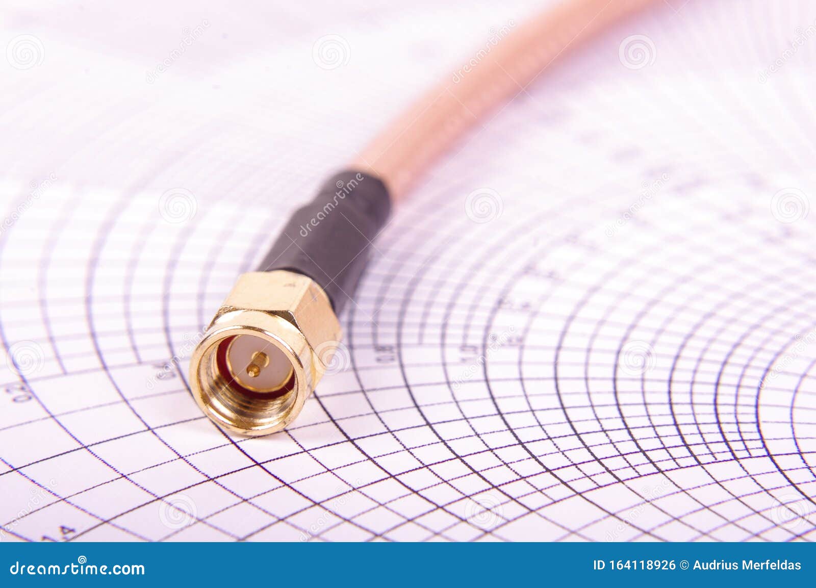 RF Cable with SMA Connector on the Smith Chart Stock Photo - Image of ...