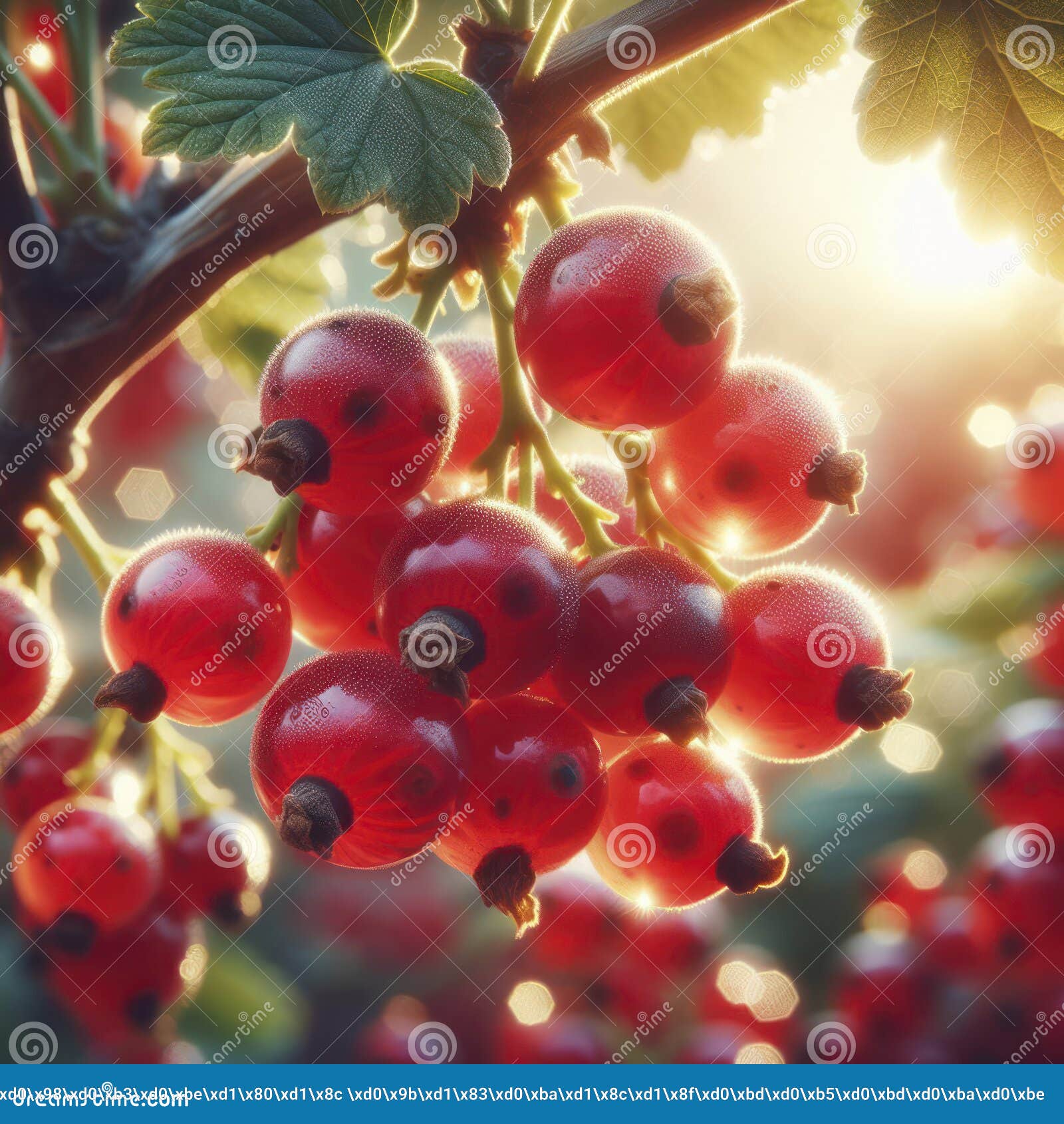 Macro Close Up of Red Currants Growing on a Tree. Ai Generative Stock ...
