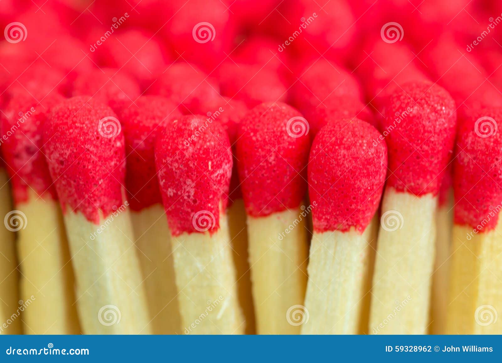 Macro Close Up of Red Headed Matches Standing Upright Stock Photo ...