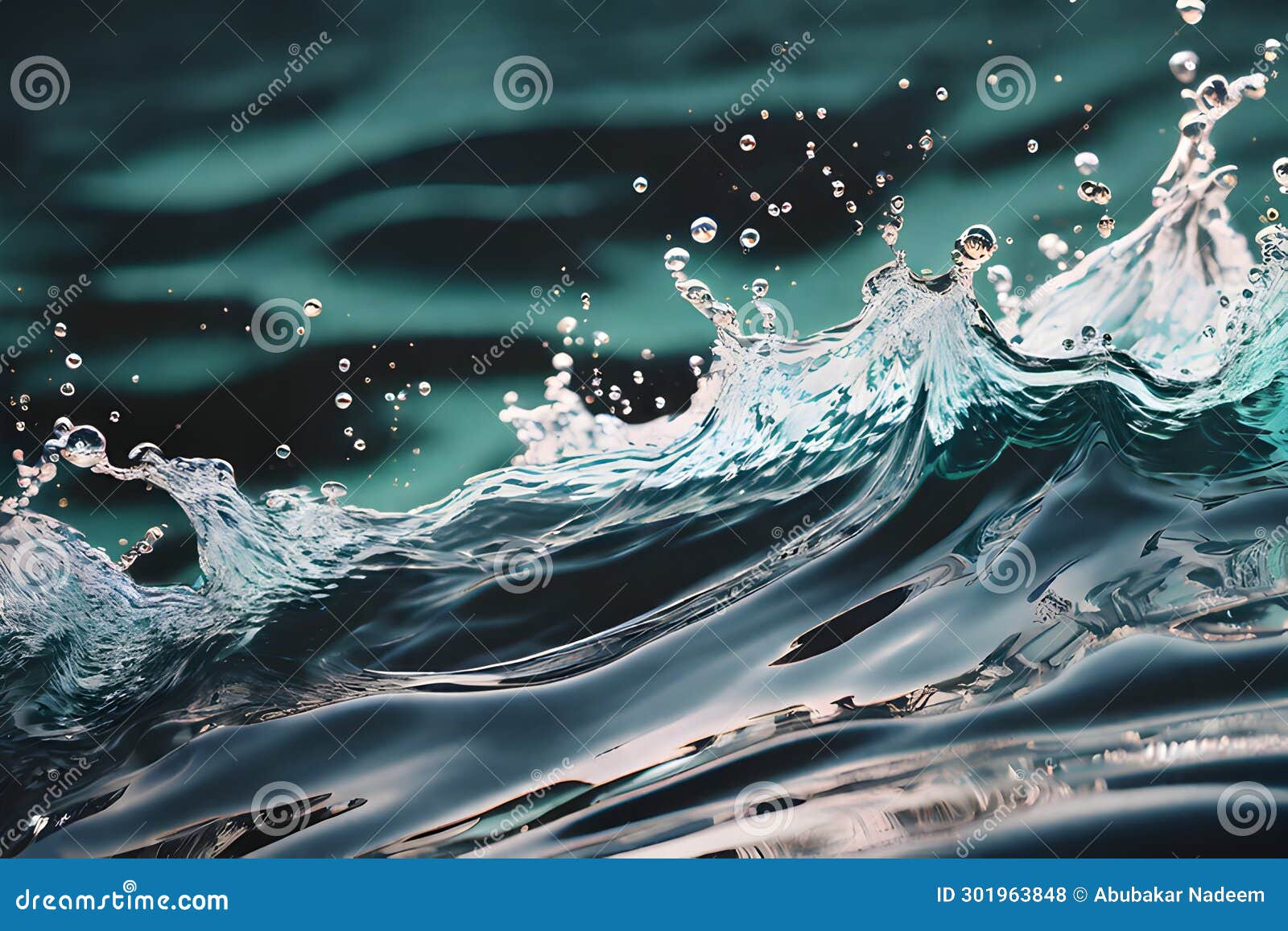 Macro Close-up of Rippling Waves in the Ocean Stock Illustration ...