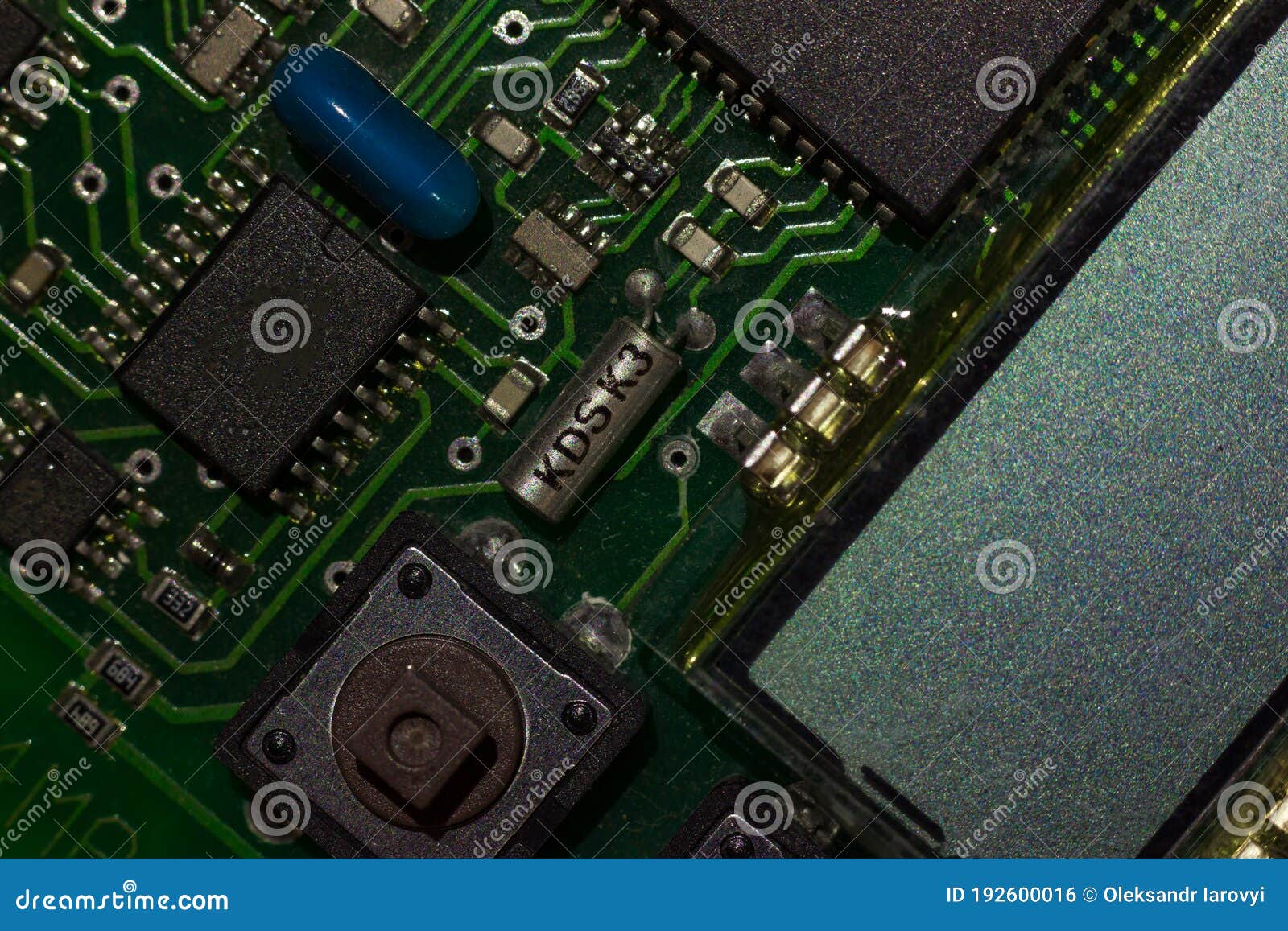 Macro Close-up Shot of Green Circuit Board, Computer Motherboard ...