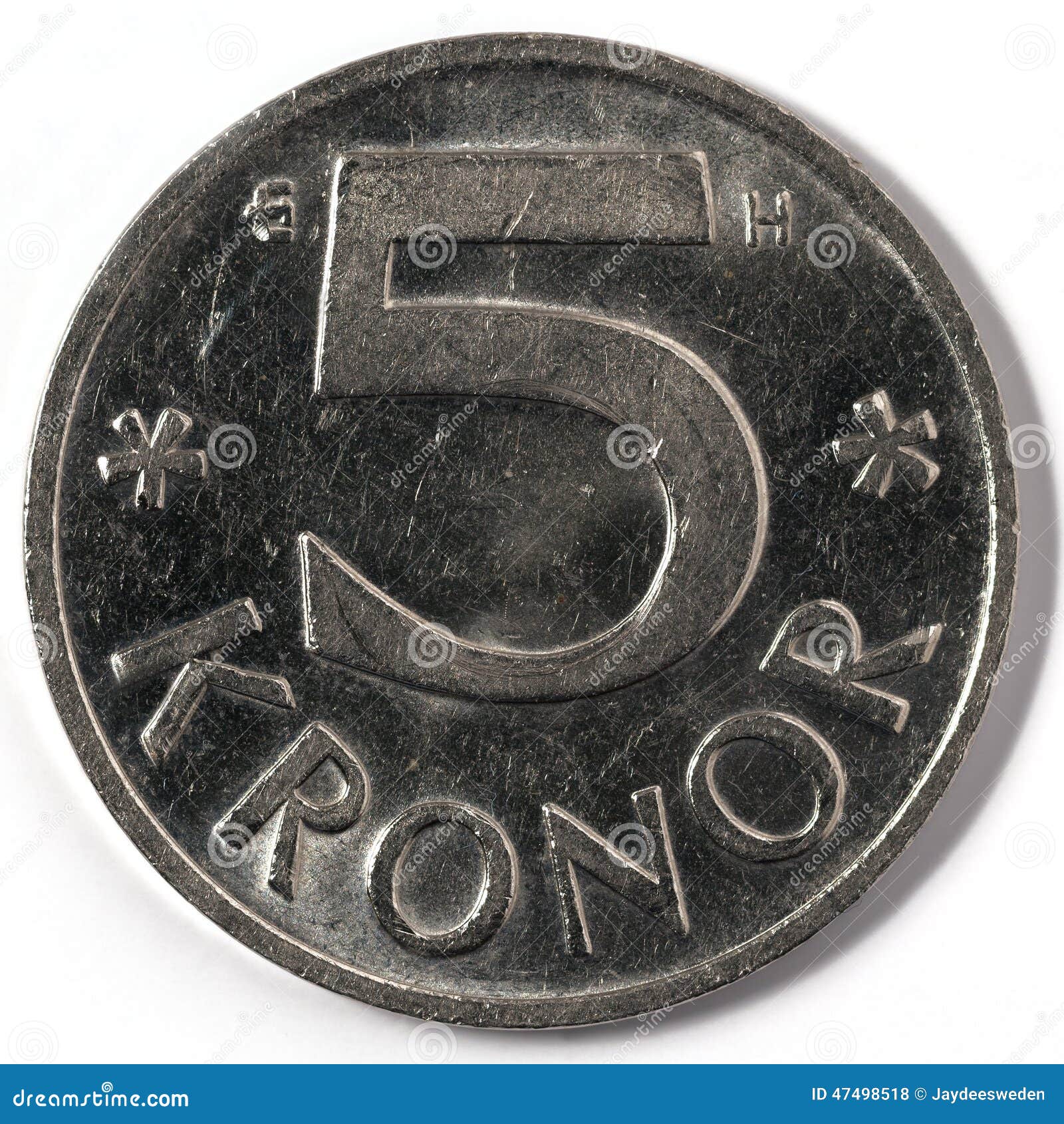 Macro Close-up of Swedish Five Krona Stock Photo - Image of shine, cash ...