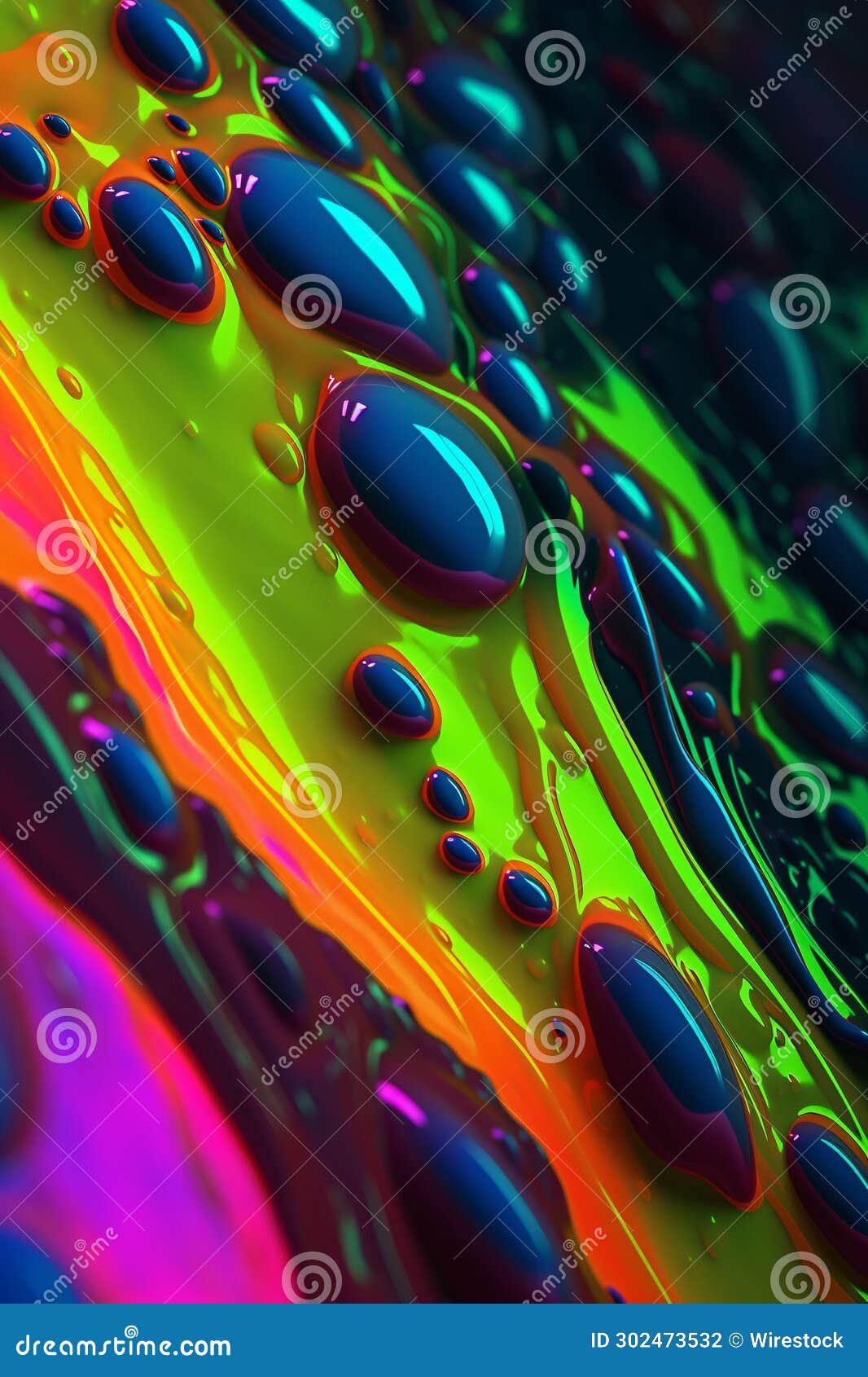 Macro Close-up of Neon Slime Texture, Made with Generative AI Stock ...