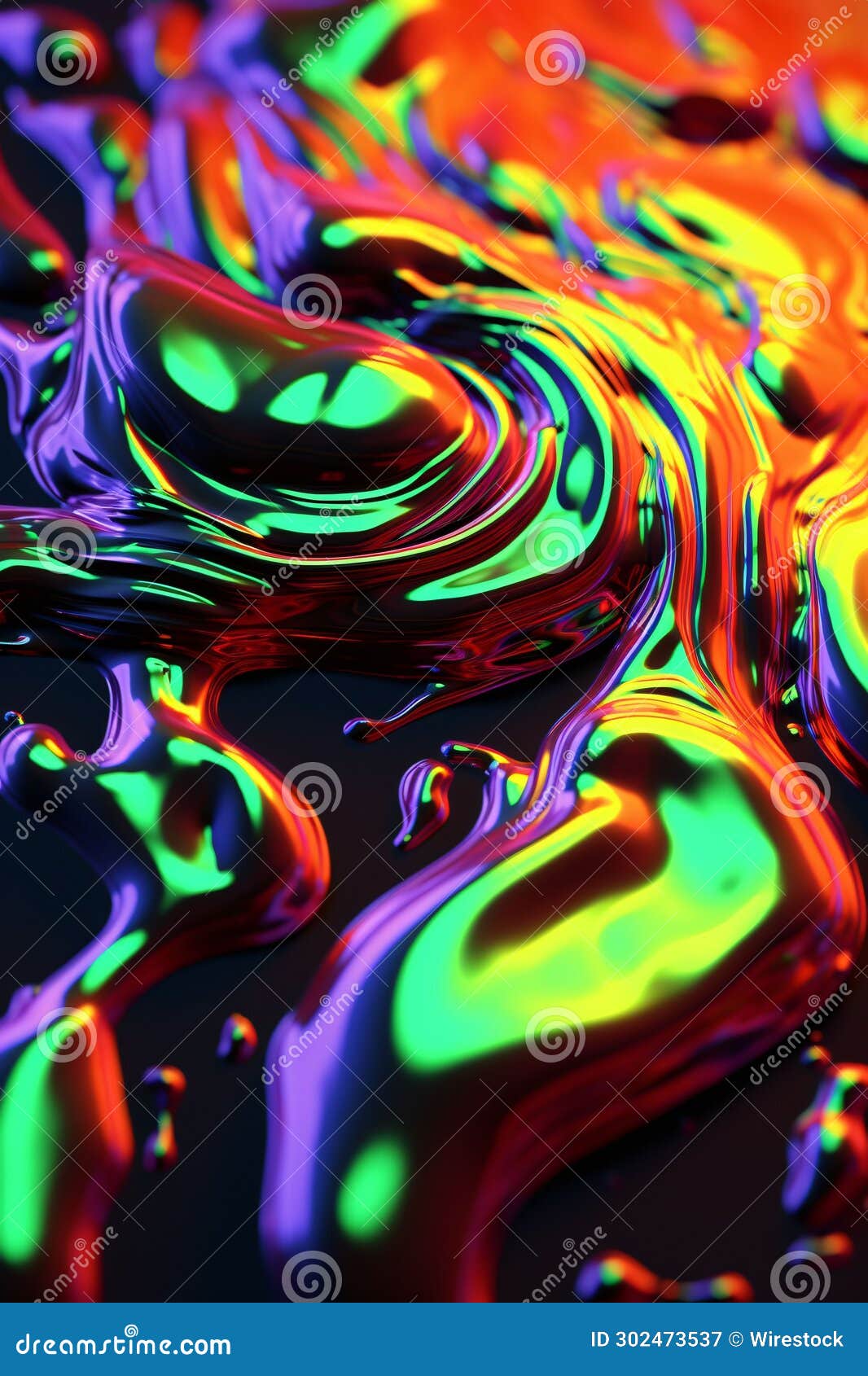 Macro Close-up of Neon Slime Texture, Made with Generative AI Stock ...
