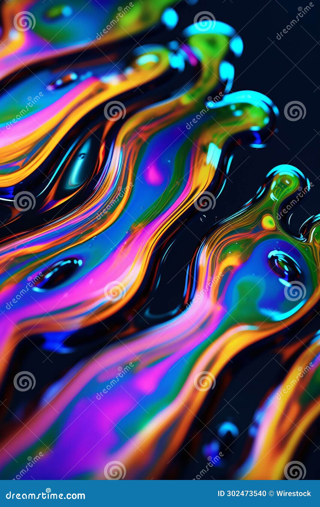 Macro Close-up of Neon Slime Texture, Made with Generative AI Stock ...