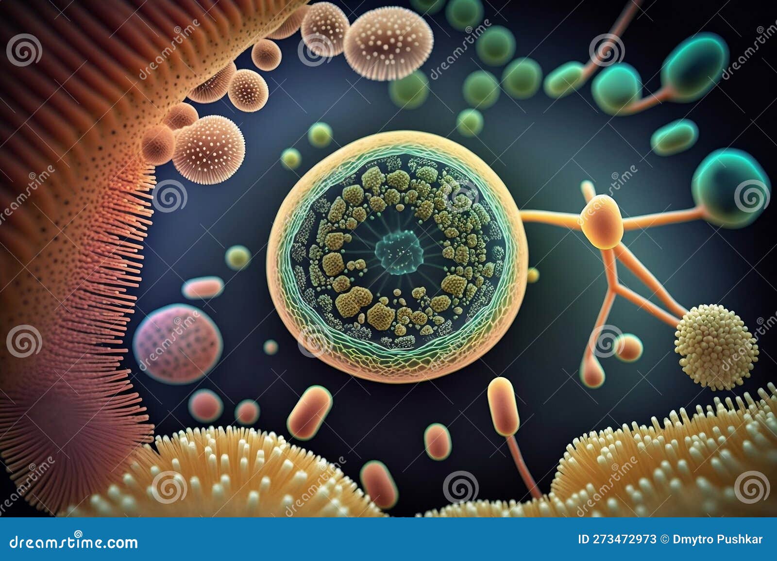 Macro Close-up of Virus Under Microscope. Medical Concept. Ai ...