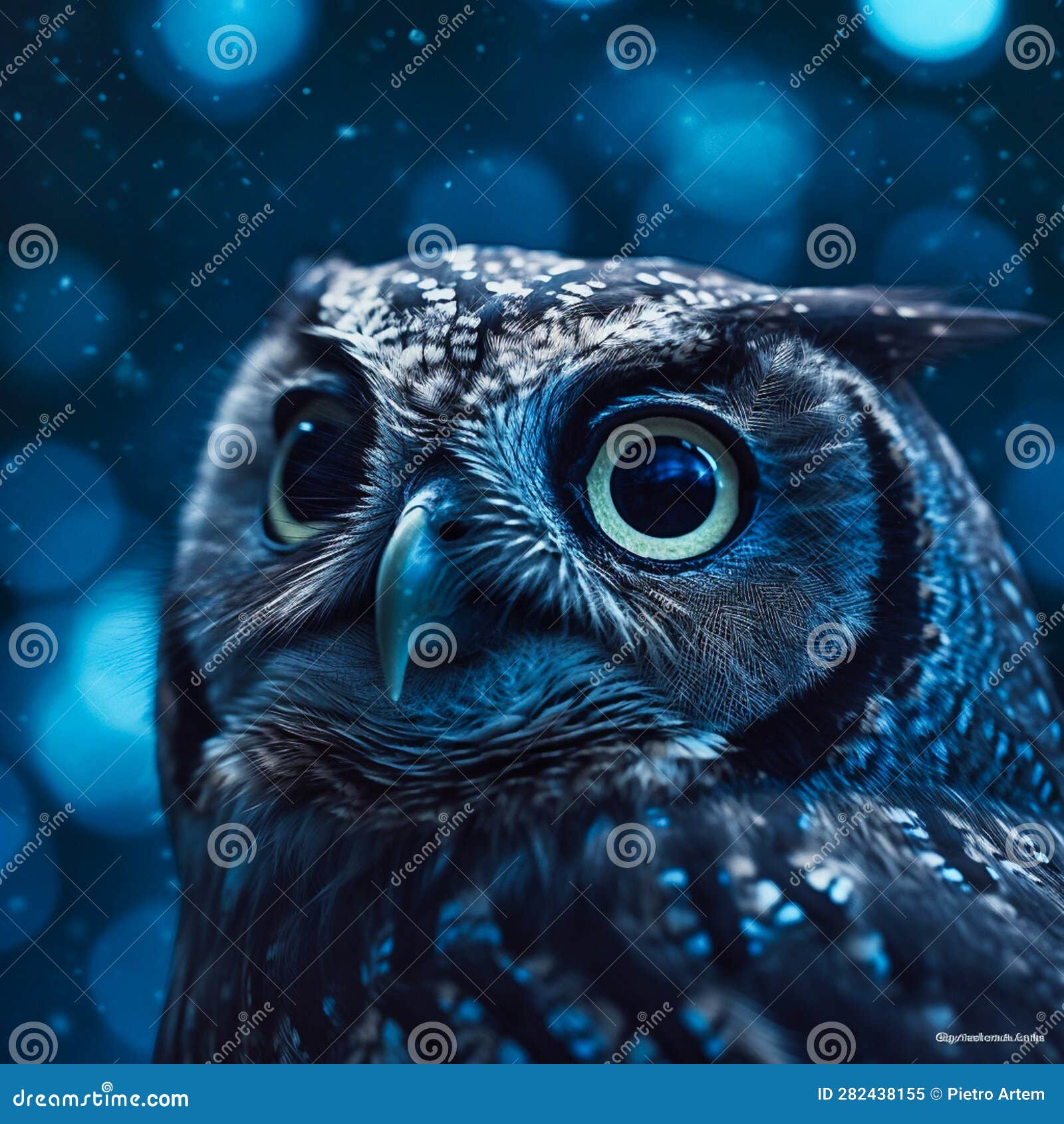 Macro Closeup on a Beautiful Owls Eyes with a Cool, Generative AI Stock ...