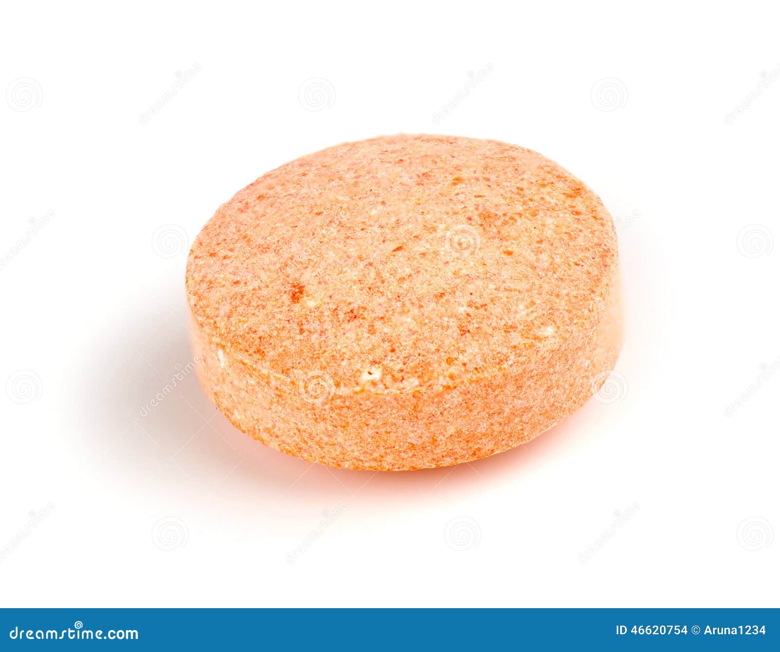 Macro Closeup of Orange Vitamin C Chewable Tablet Isolated Stock Photo ...