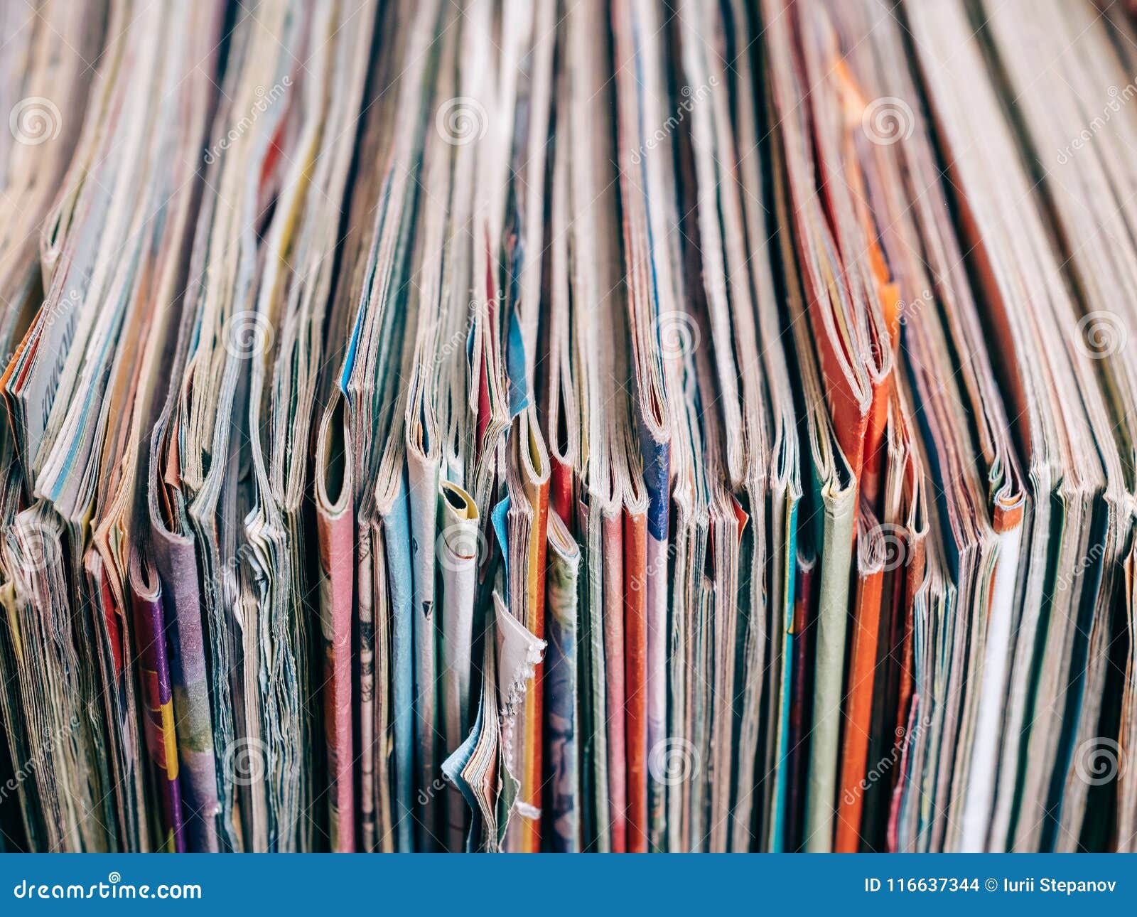 Pages in stack magazines stock photo. Image of design - 116637344