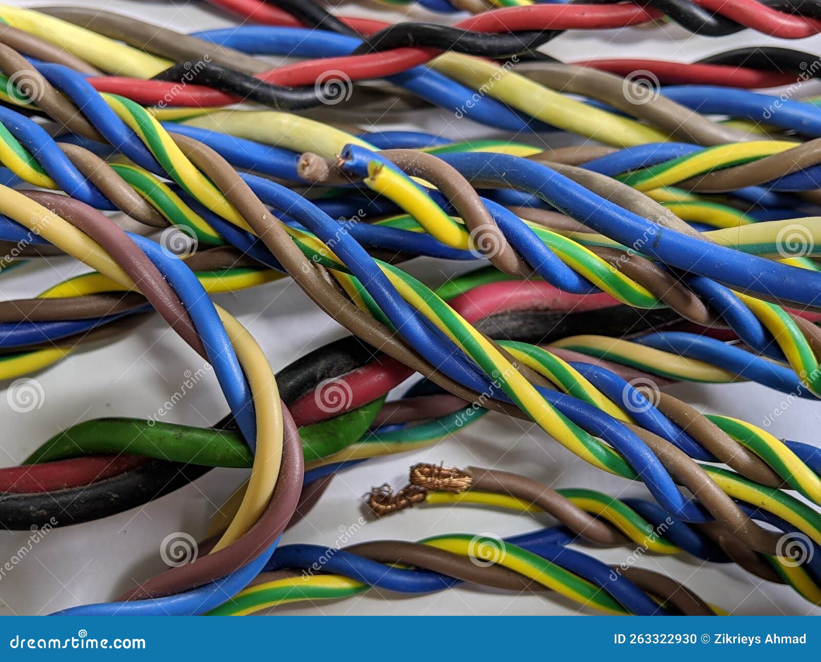 Macro of Colorful Electrical Wire Stock Photo - Image of yellow ...