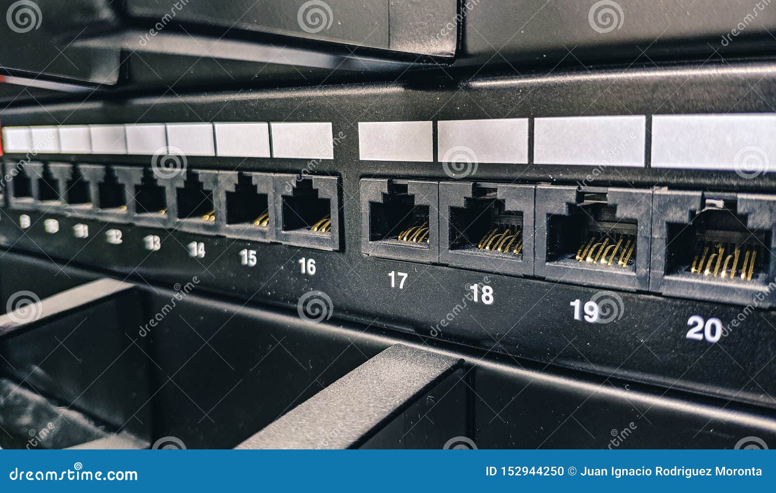 Macro Communication Rack Photo, Data Wiring Jacks Stock Photo - Image ...